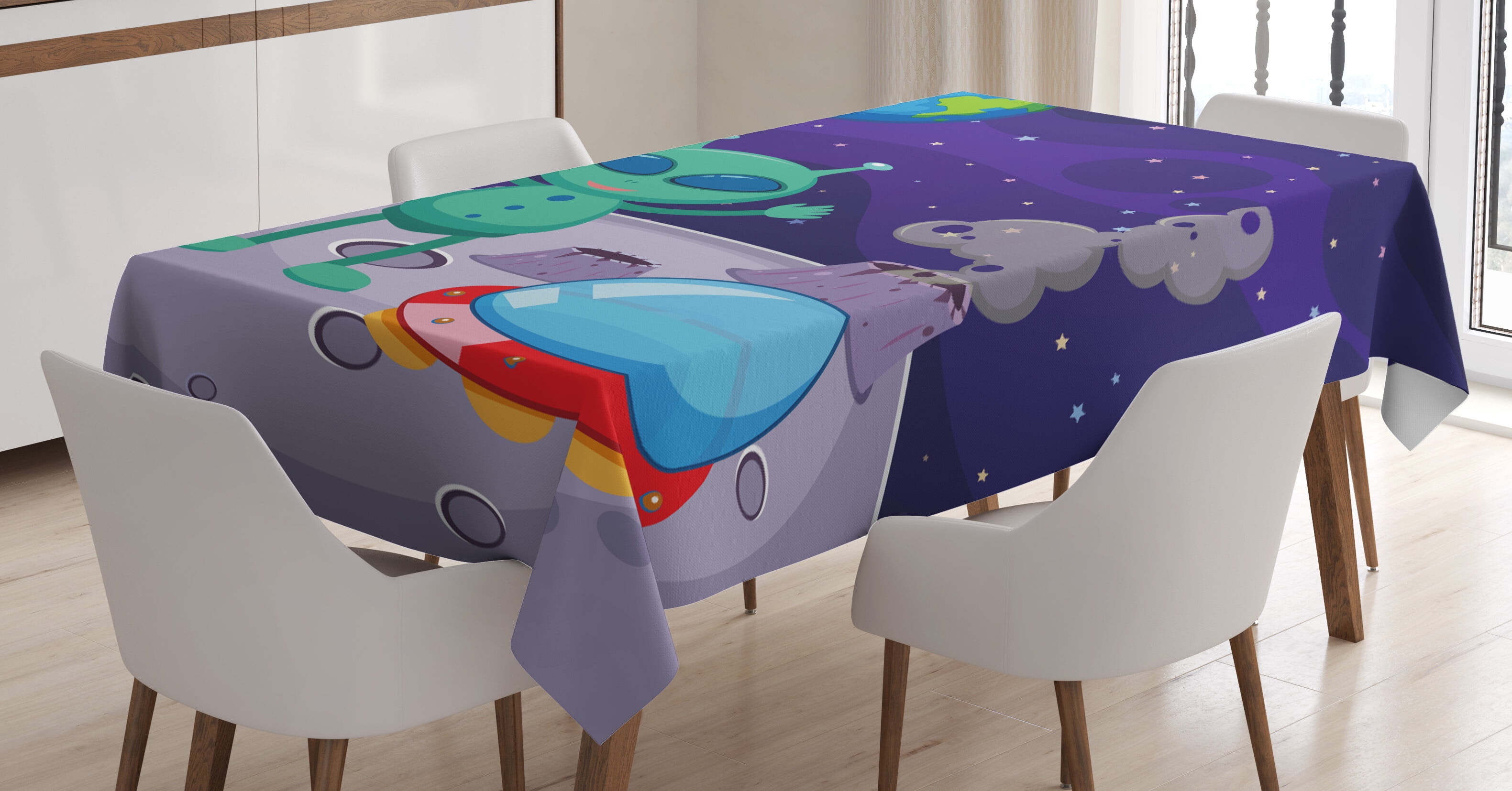 Ambesonne Alien Tablecloth Rectangular Table Cover, Vertical Shot Space ...