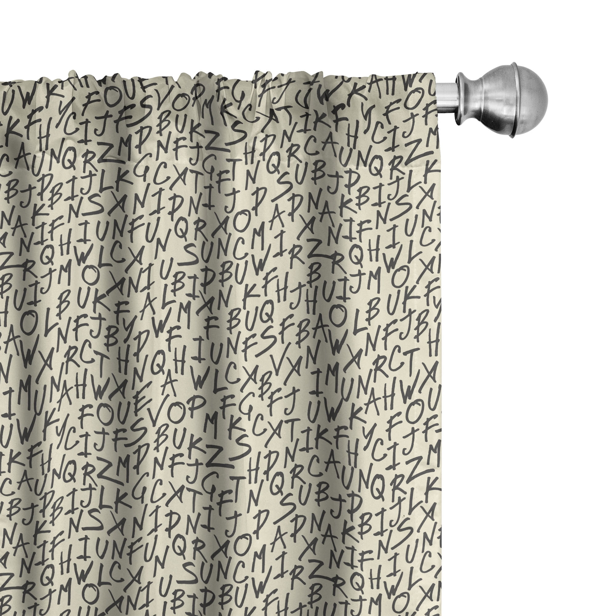 Ambesonne Alphabet Window Curtains, Typing Letters, Each 28" W x 84" L ...
