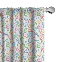 Ambesonne ABC Curtains, Letters Alphabet ABC, Pair of 28"x84 ...
