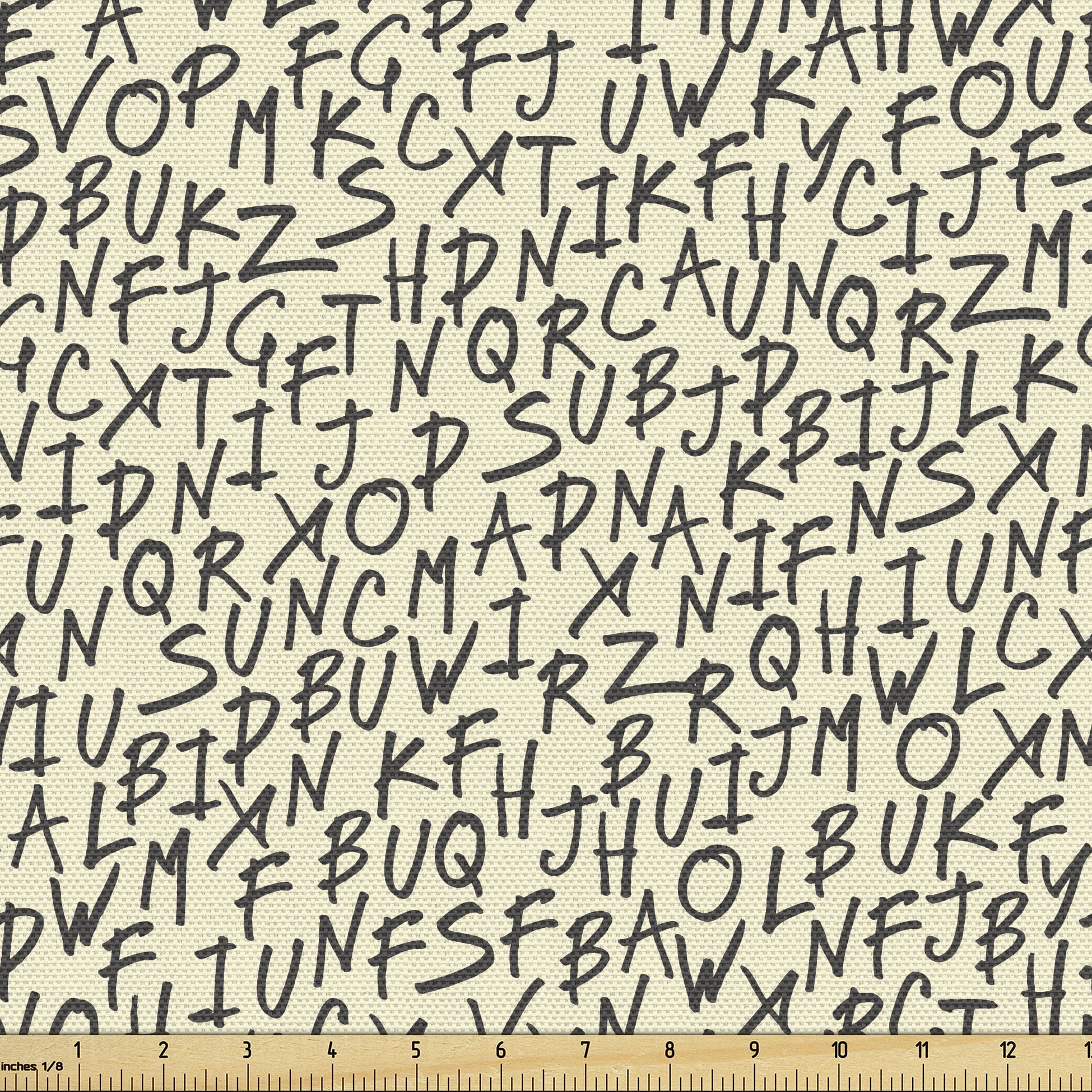 Ambesonne Alphabet Fabric by the Yard Upholstery, Typing Letters, 5 ...
