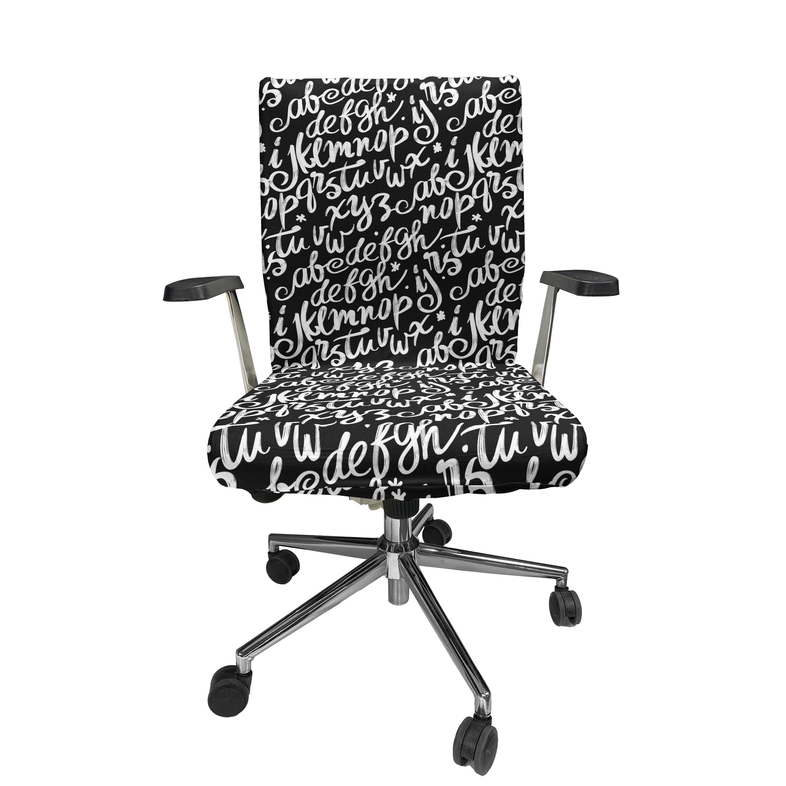Ambesonne Alphabet Office Chair Cover Stretchable High Back, Cursive ...