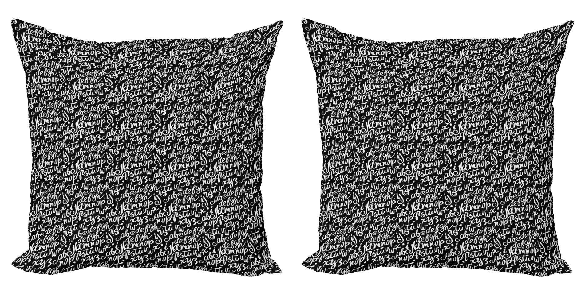 Ambesonne Alphabet Throw Pillow Cover 2 Pack, Cursive Custom Lettering ...