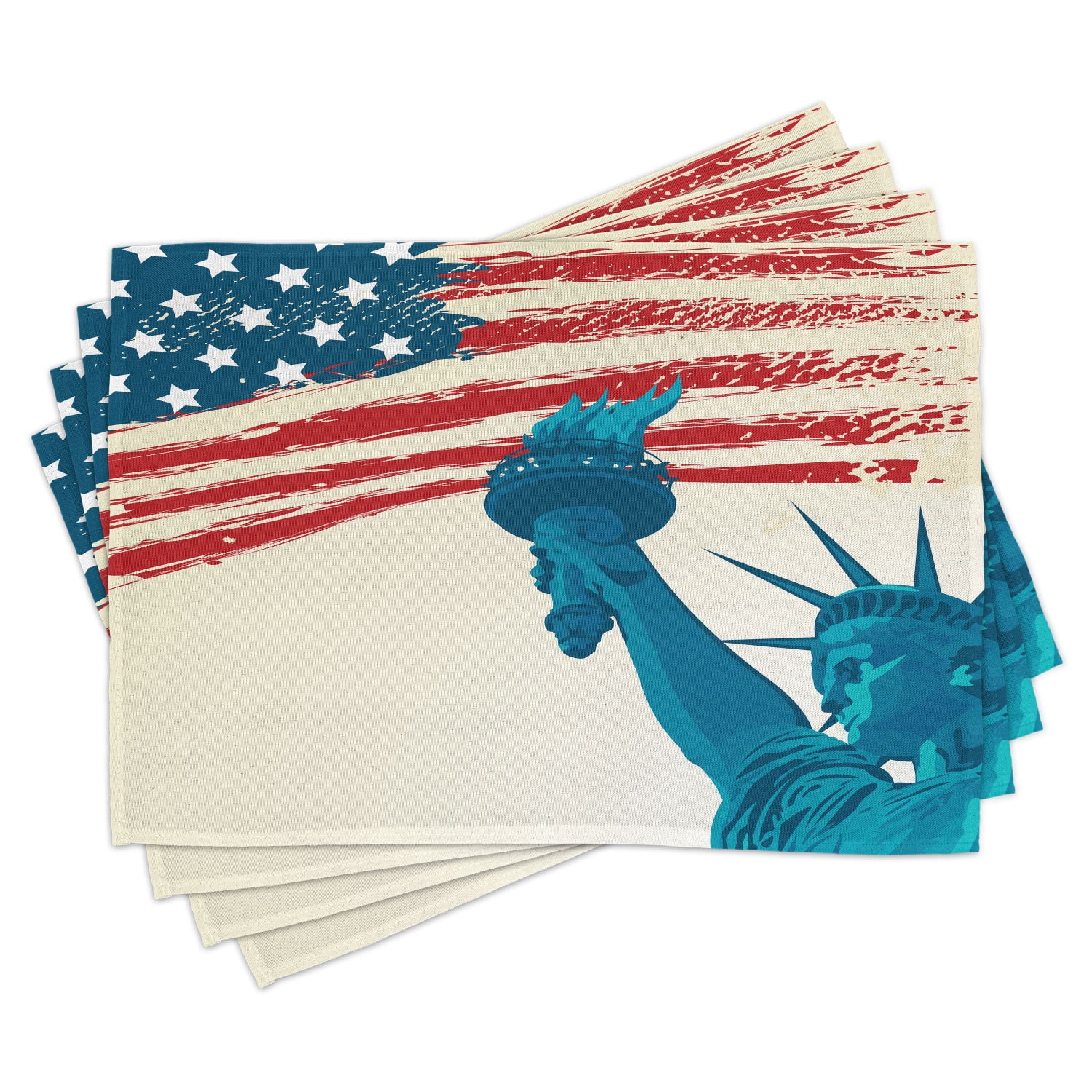 Ambesonne American Flag Place Mats Set of 4, Liberty, Standard Size ...