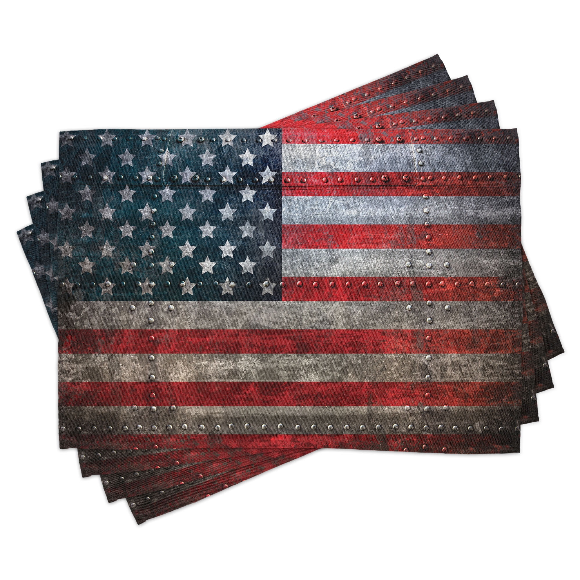Ambesonne American Flag Place Mats Set of 4, US Flag Plate, Standard ...