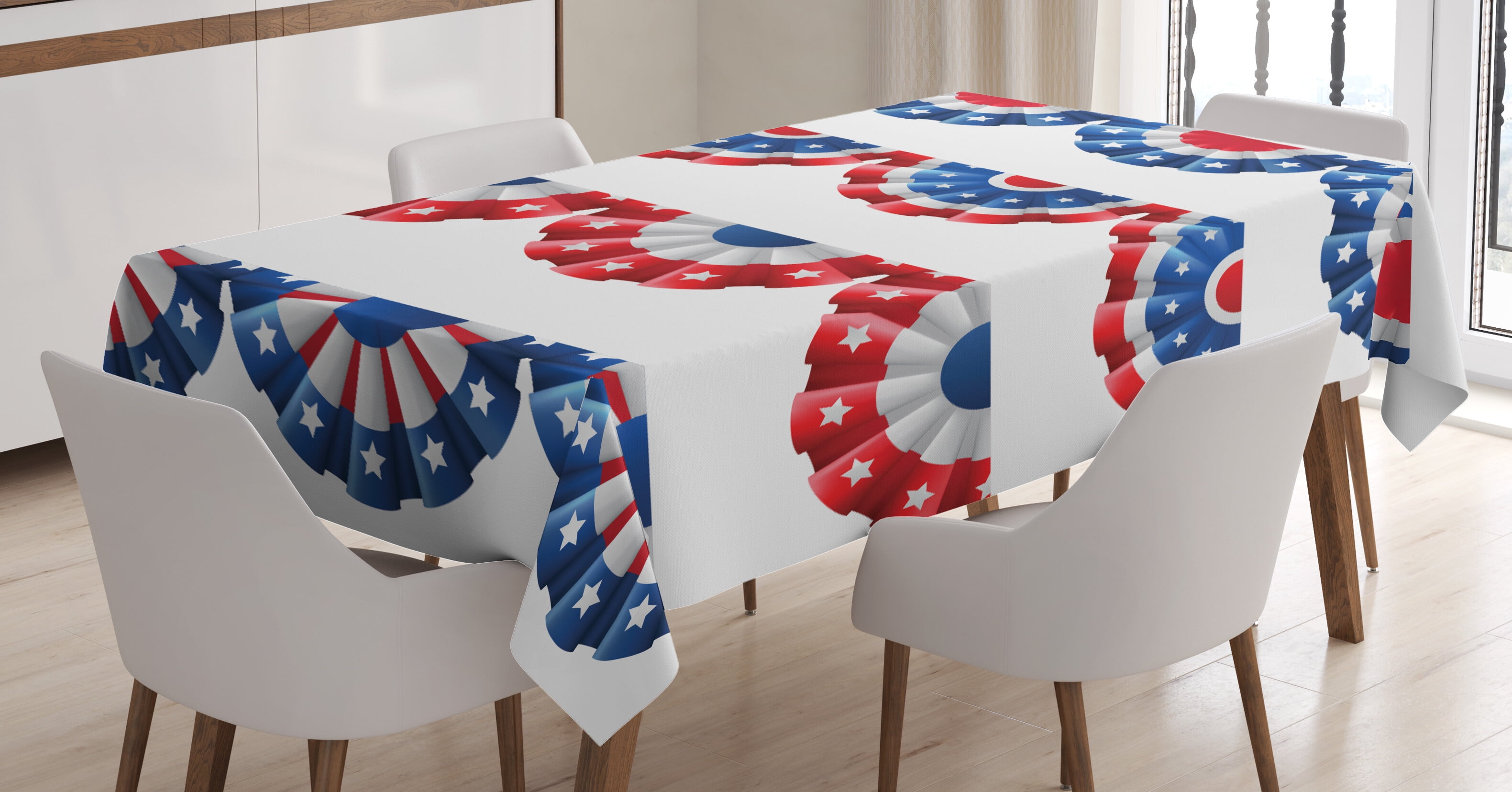 Ambesonne American Flag Tablecloth Rectangular Table Cover, Ribbon ...