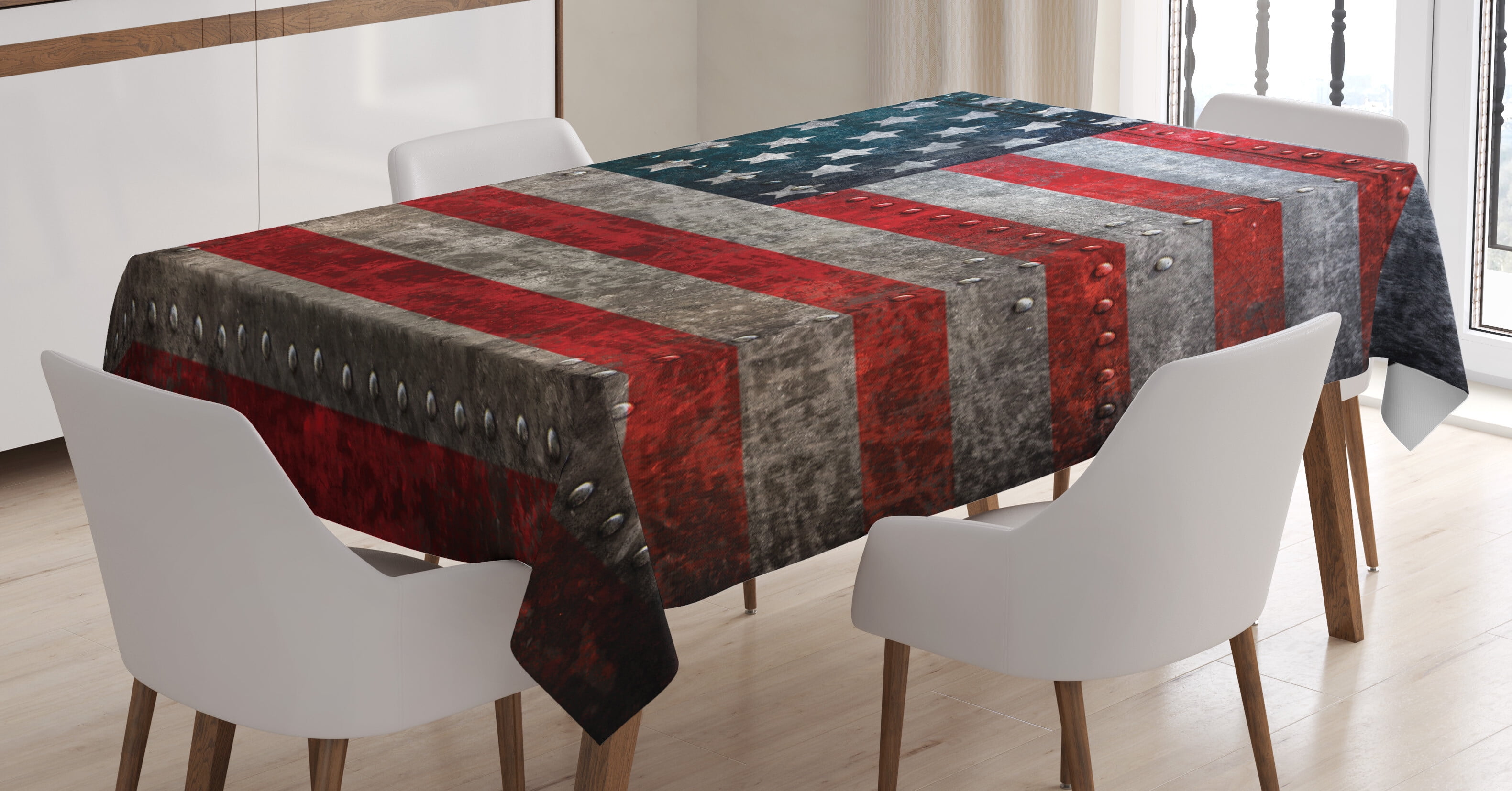 Ambesonne American Flag Tablecloth Rectangular Table Cover, US Flag ...