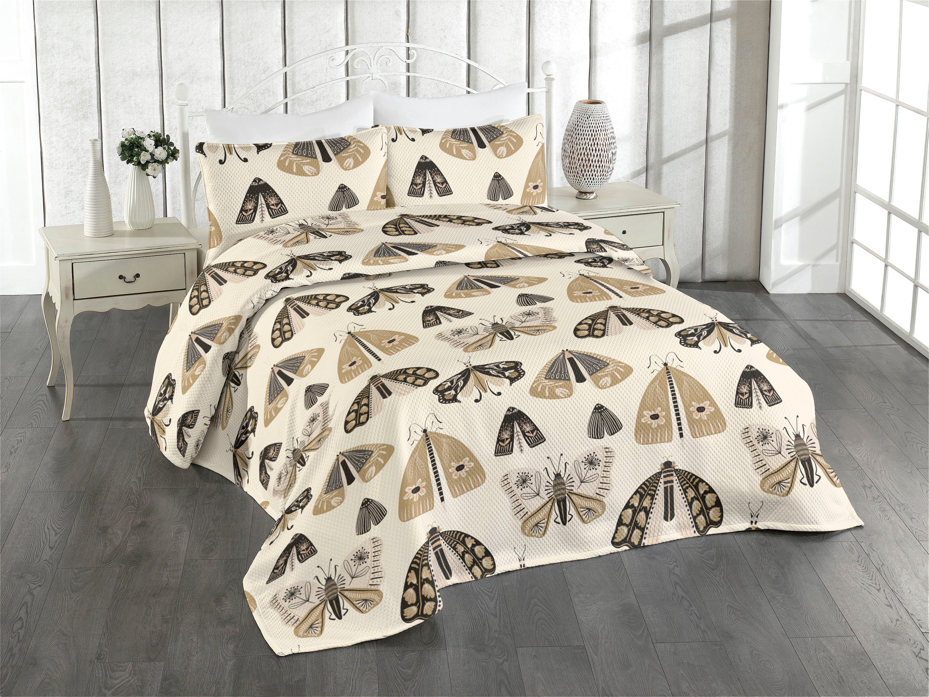 Ambesonne American Traditional Quilted Bedspread Set 3 Pcs, Oldschool ...