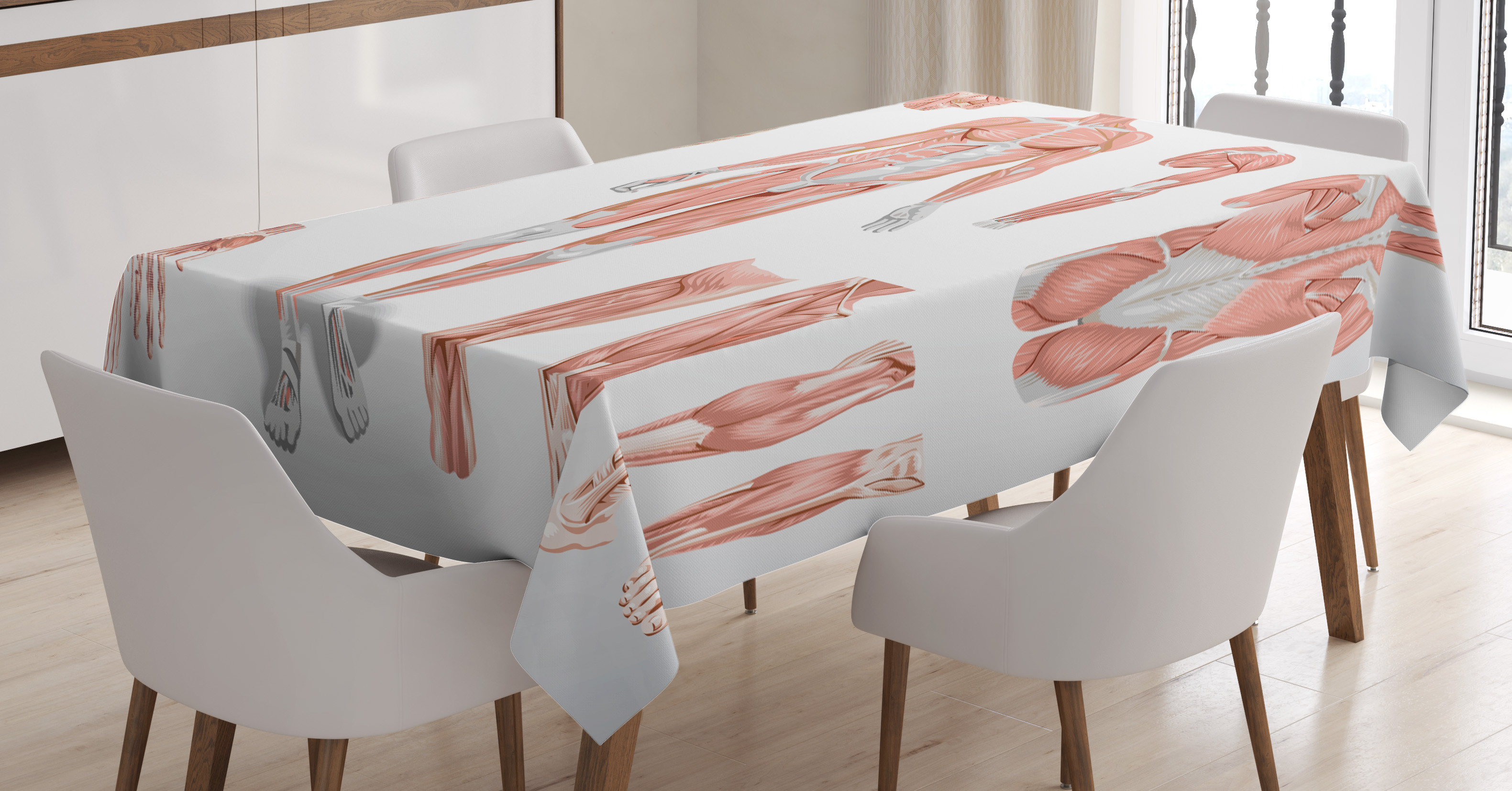 Ambesonne Anatomy Tablecloth Rectangular Table Cover, Biology Human ...