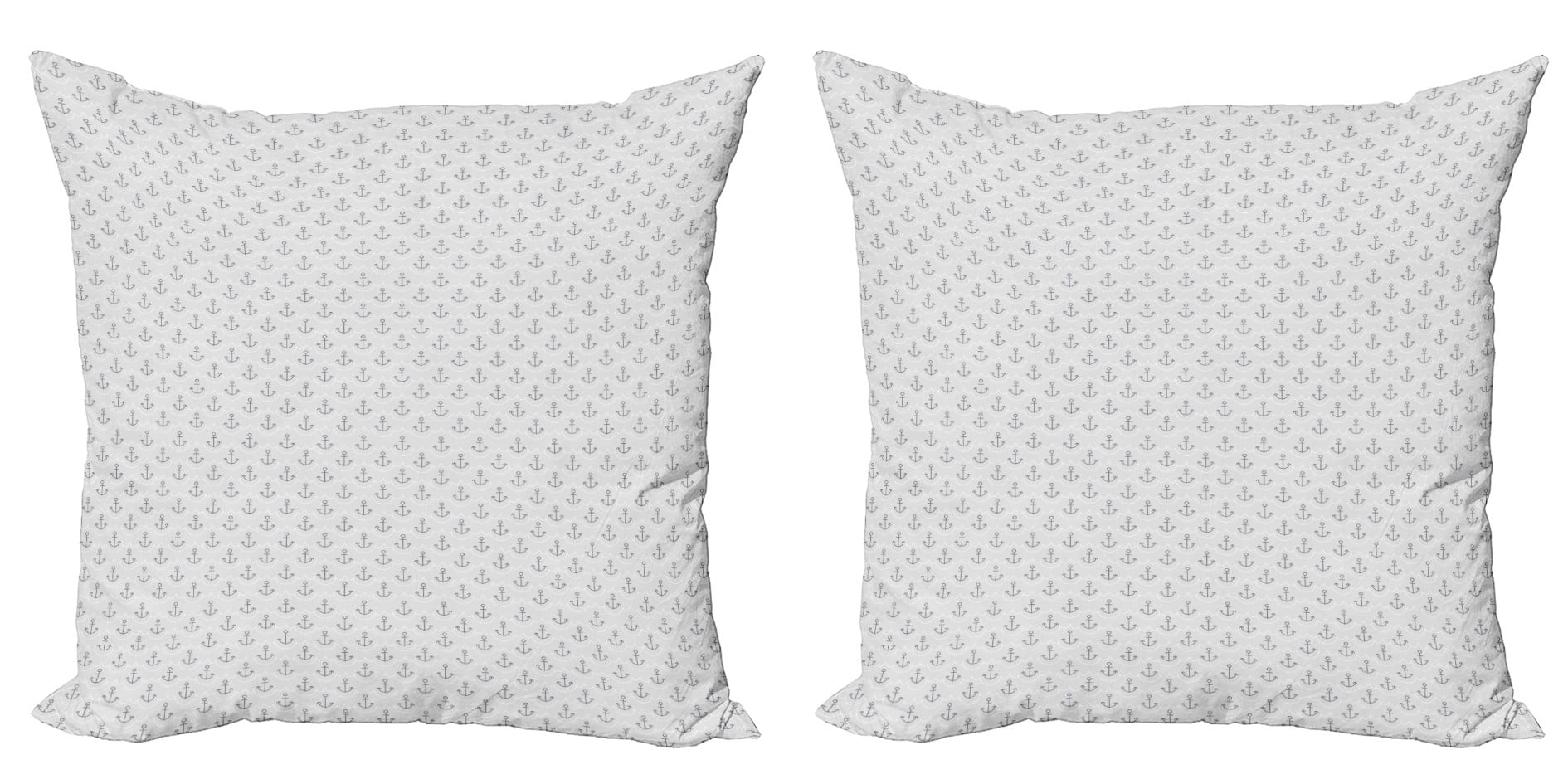 Ambesonne Anchor Throw Pillow Cover 2 Pack, Wave Pattern, 16", Grey ...