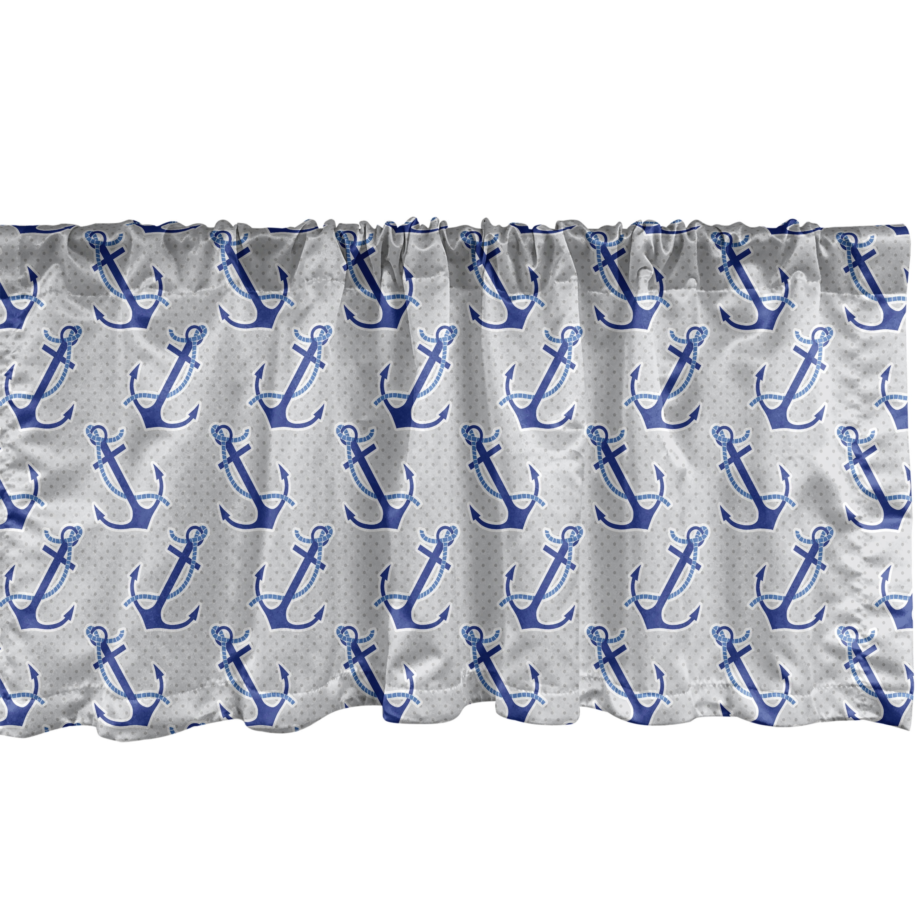 Ambesonne Anchor Window Valance, Marine Motif and Ship Shapes, 54" X 18 ...