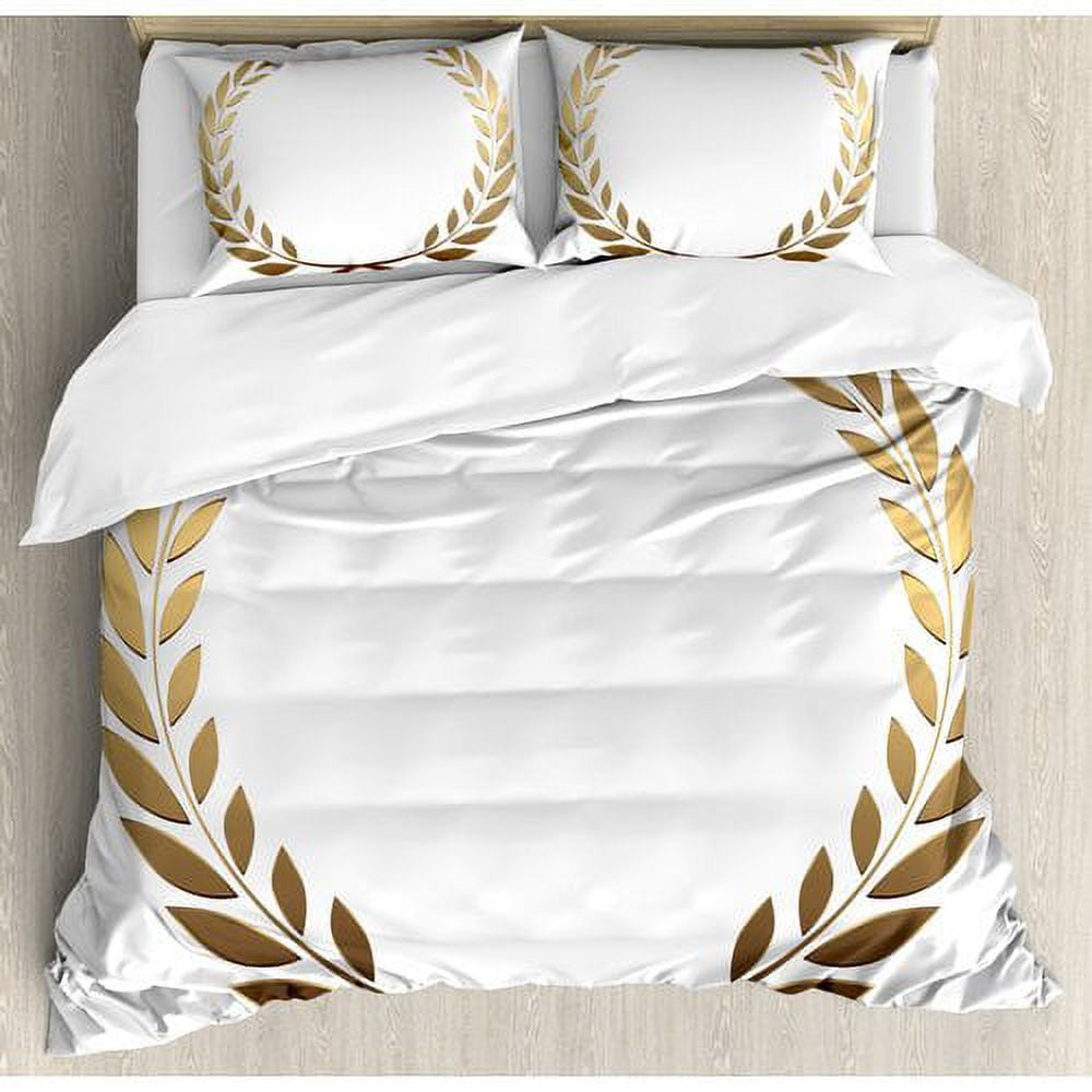 Ambesonne Ancient Circular Laurel Wreath Duvet Cover Set - Walmart.com