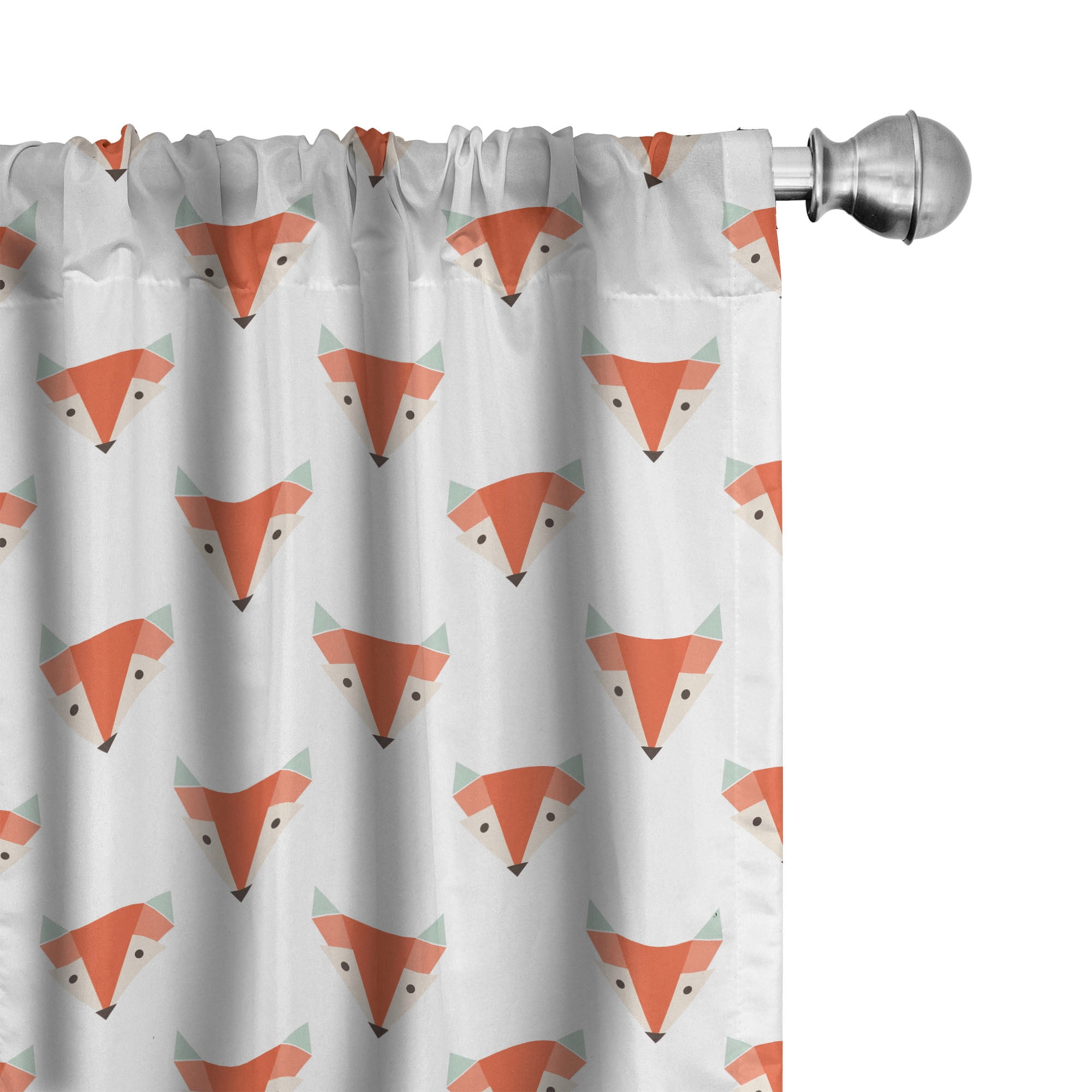 Ambesonne Animal Window Curtains, Polygonal Fox Head Pattern, Each 28 ...