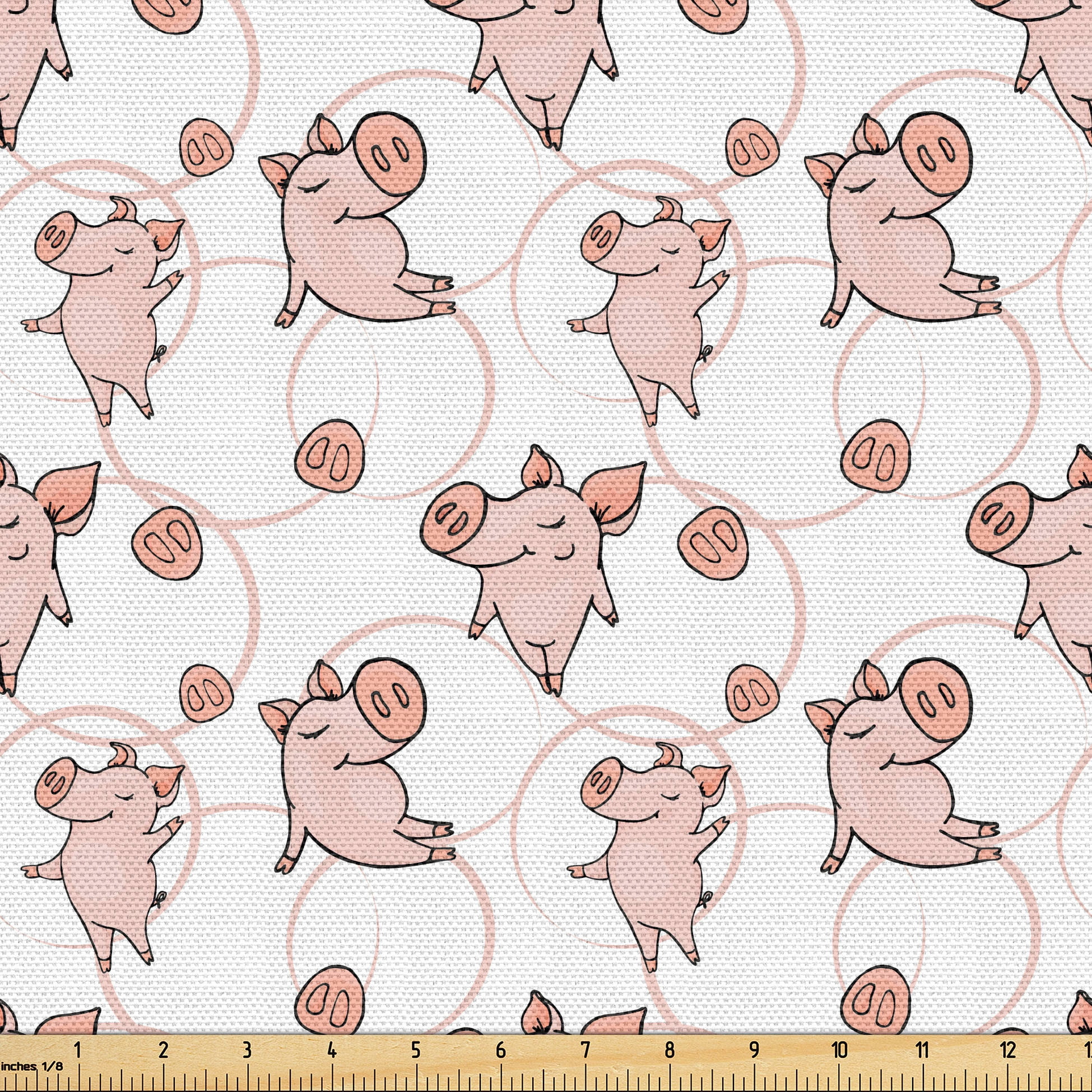 Ambesonne Animal Art Fabric by the Yard Upholstery, Cartoon Style ...
