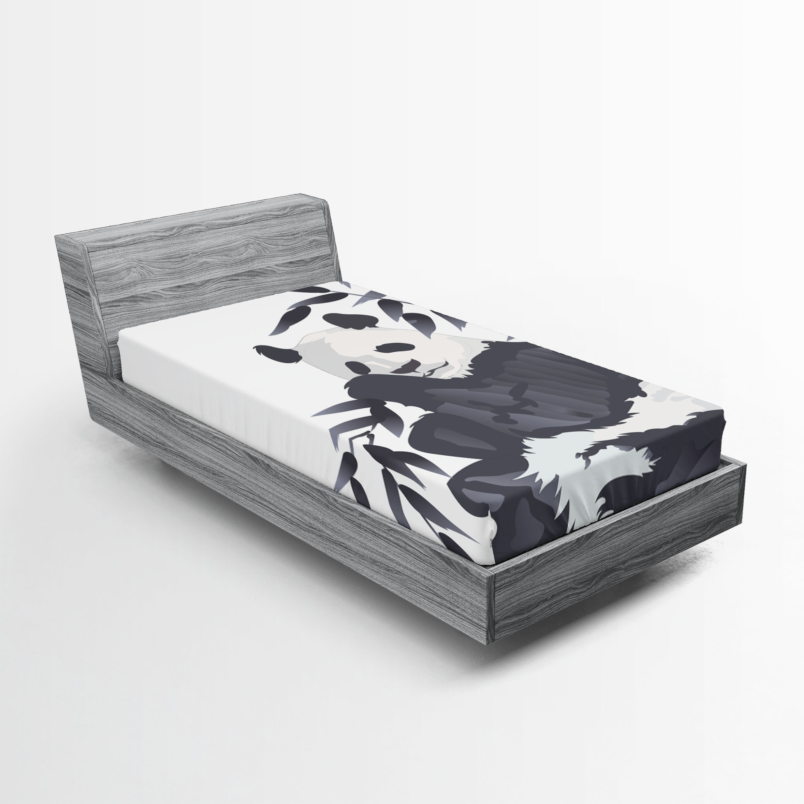 Ambesonne Animal Fitted Sheet, Panda in Zoo Chinese, Twin XL Size ...