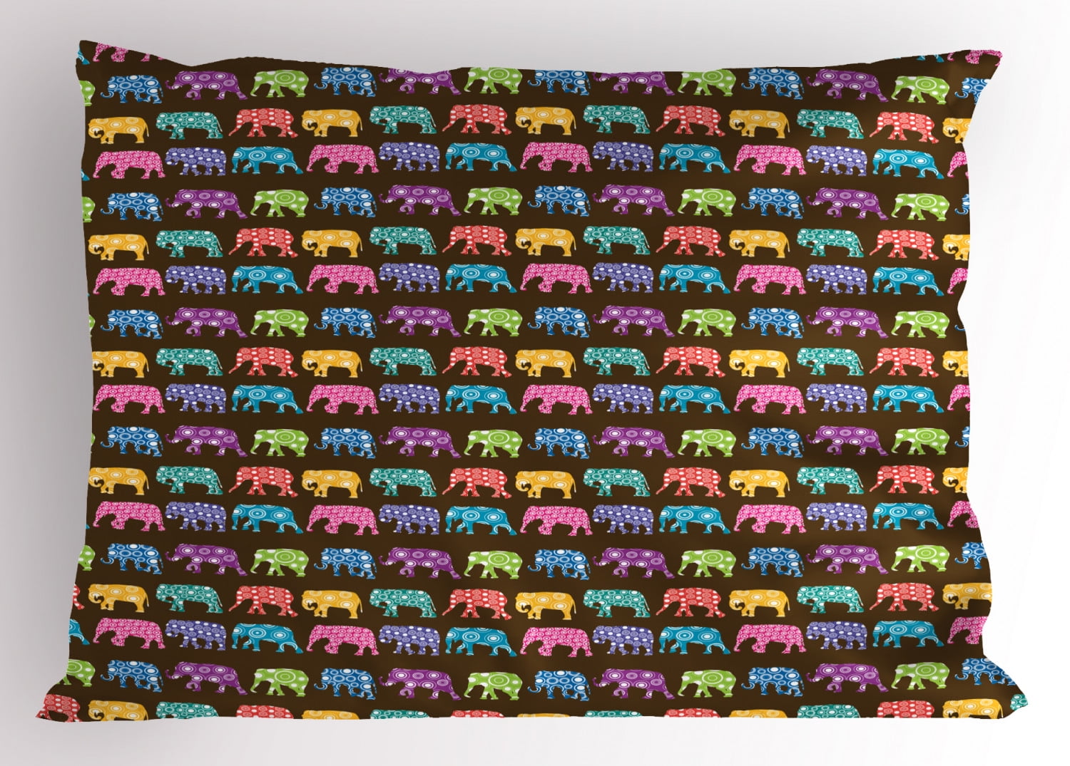 Ambesonne Animal Pillow Sham, Animals with Circles, 26" X 20 ...