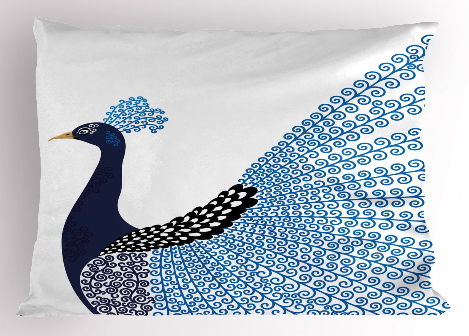 Ambesonne Animal Pillow Sham, Exotic Peacock Feather, 36" X 20", Dark ...
