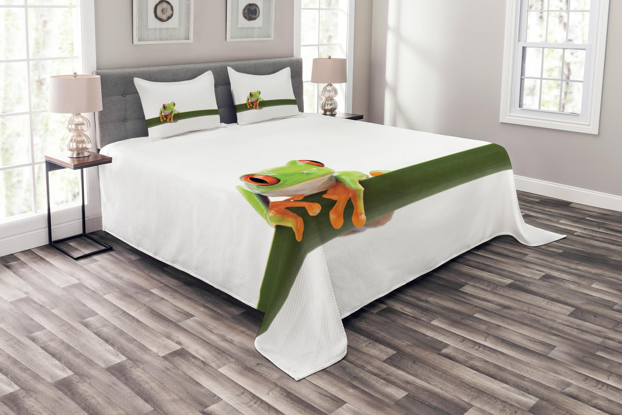 Ambesonne Animal Quilted Bedspread Set 3 Pcs, Tropic Wild Rainforest ...