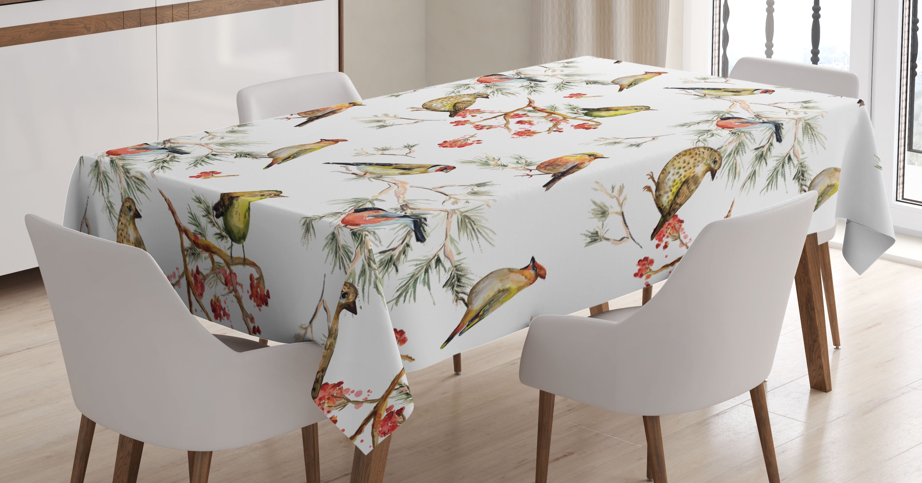 Ambesonne Animal Tablecloth Rectangular Table Cover, Colorful Forest ...