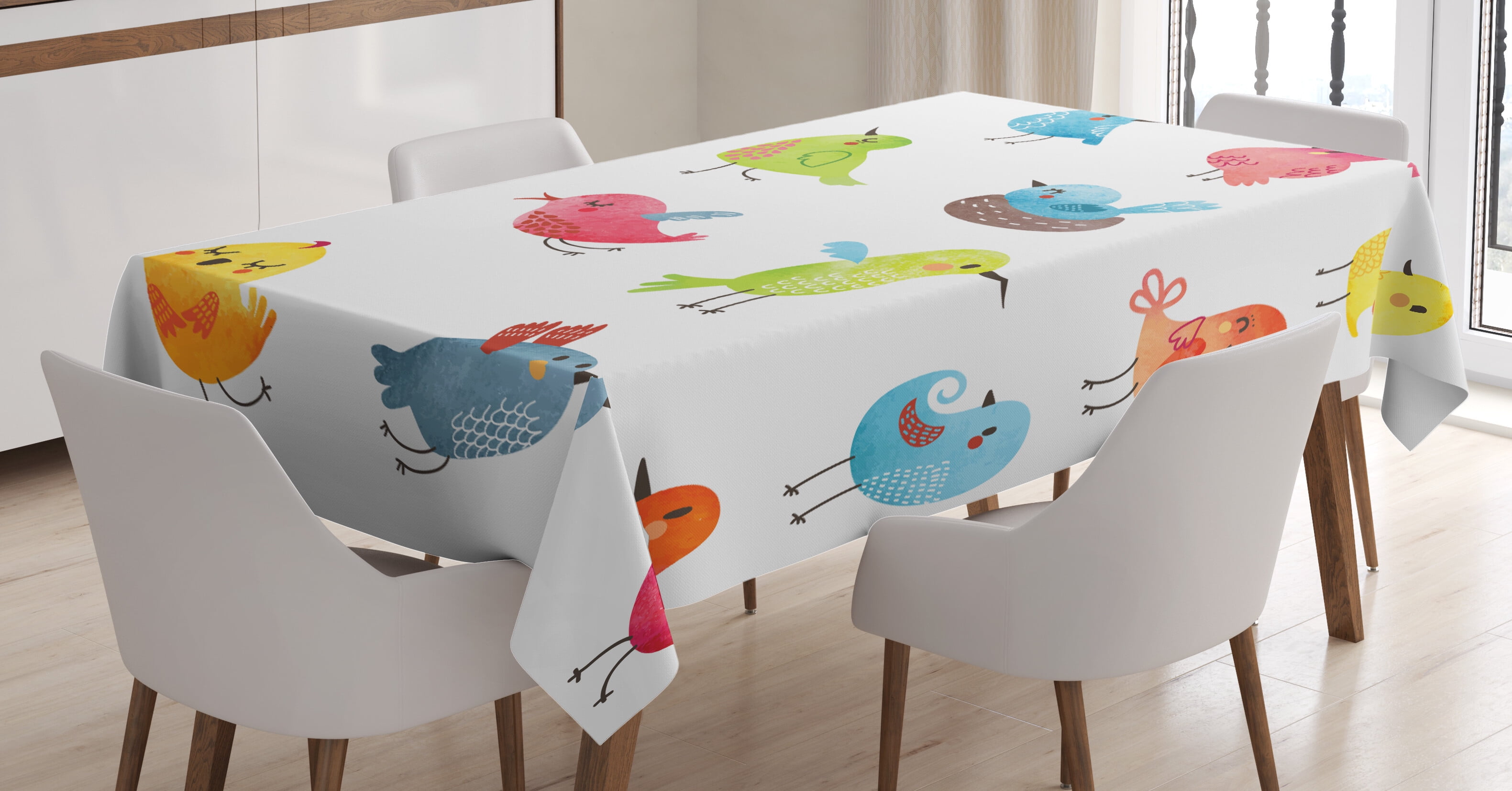 Ambesonne Animal Tablecloth Rectangular Table Cover, Colorful Humor ...