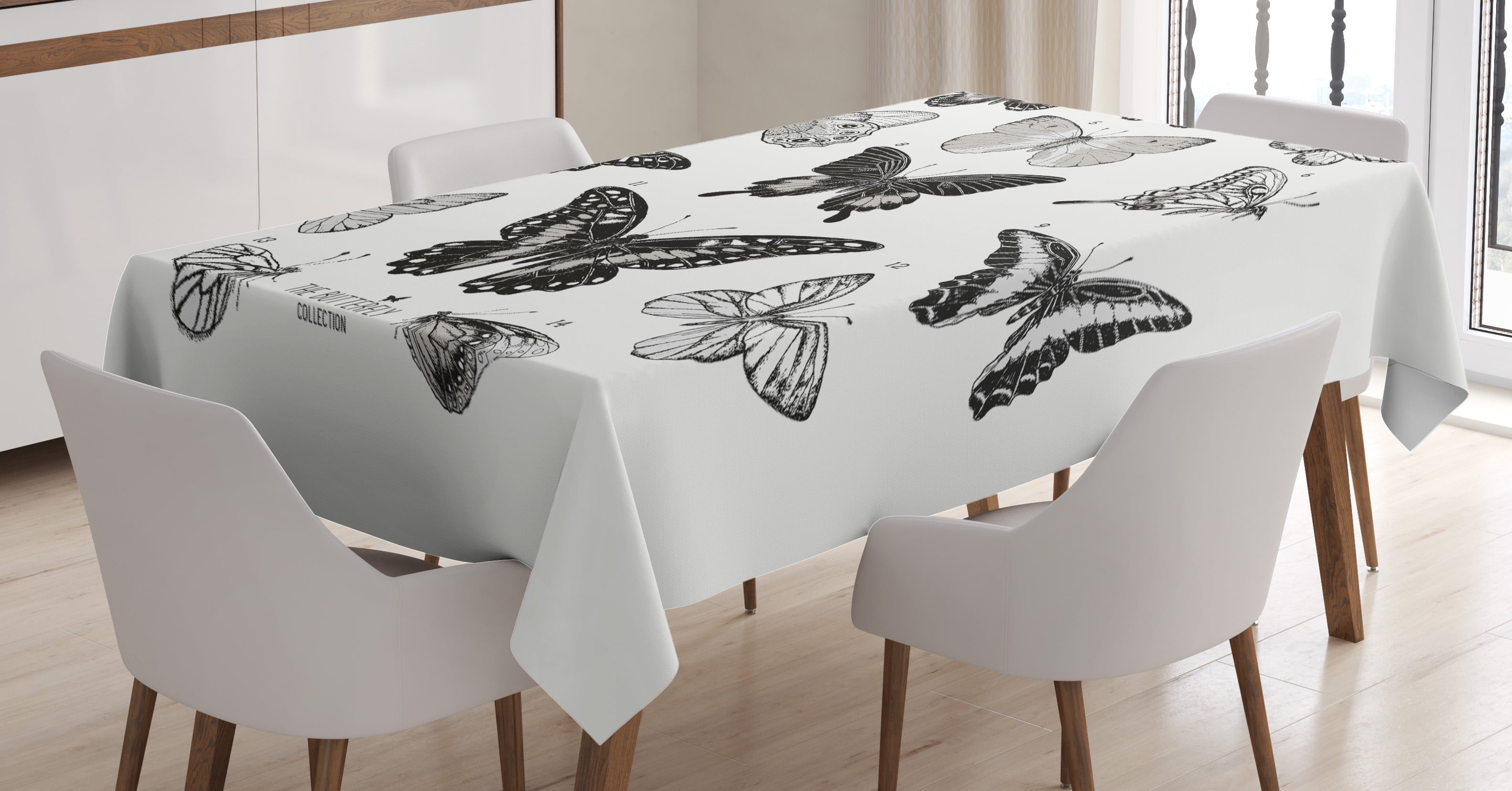 Ambesonne Animal Tablecloth Rectangular Table Cover, Modern Realistic Art, 60"x90", Black Grey ...