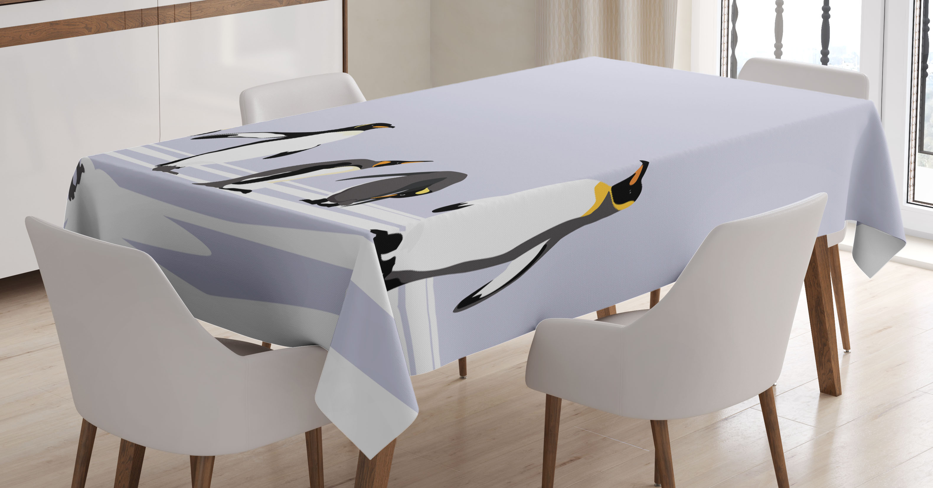 Ambesonne Animal Tablecloth Rectangular Table Cover, Polar Icy Land ...