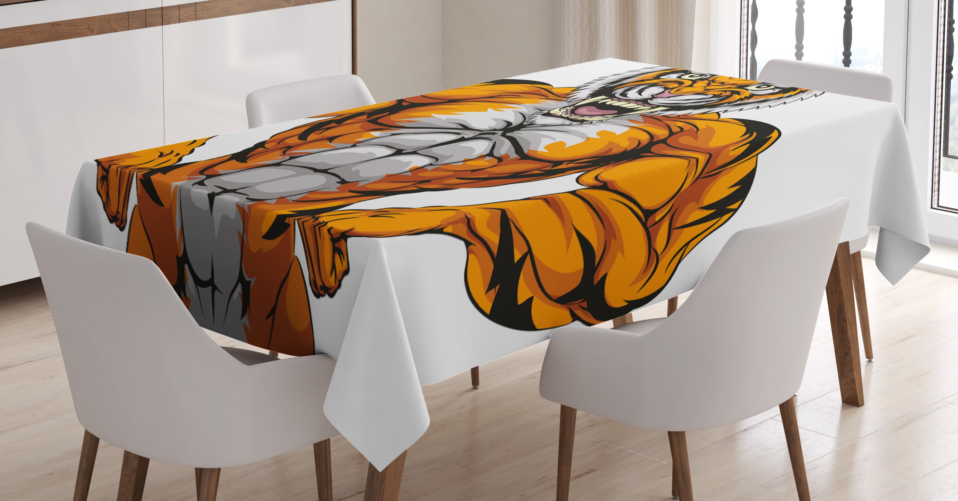 Ambesonne Animal Tablecloth Rectangular Table Cover, Wildlife Savannah ...