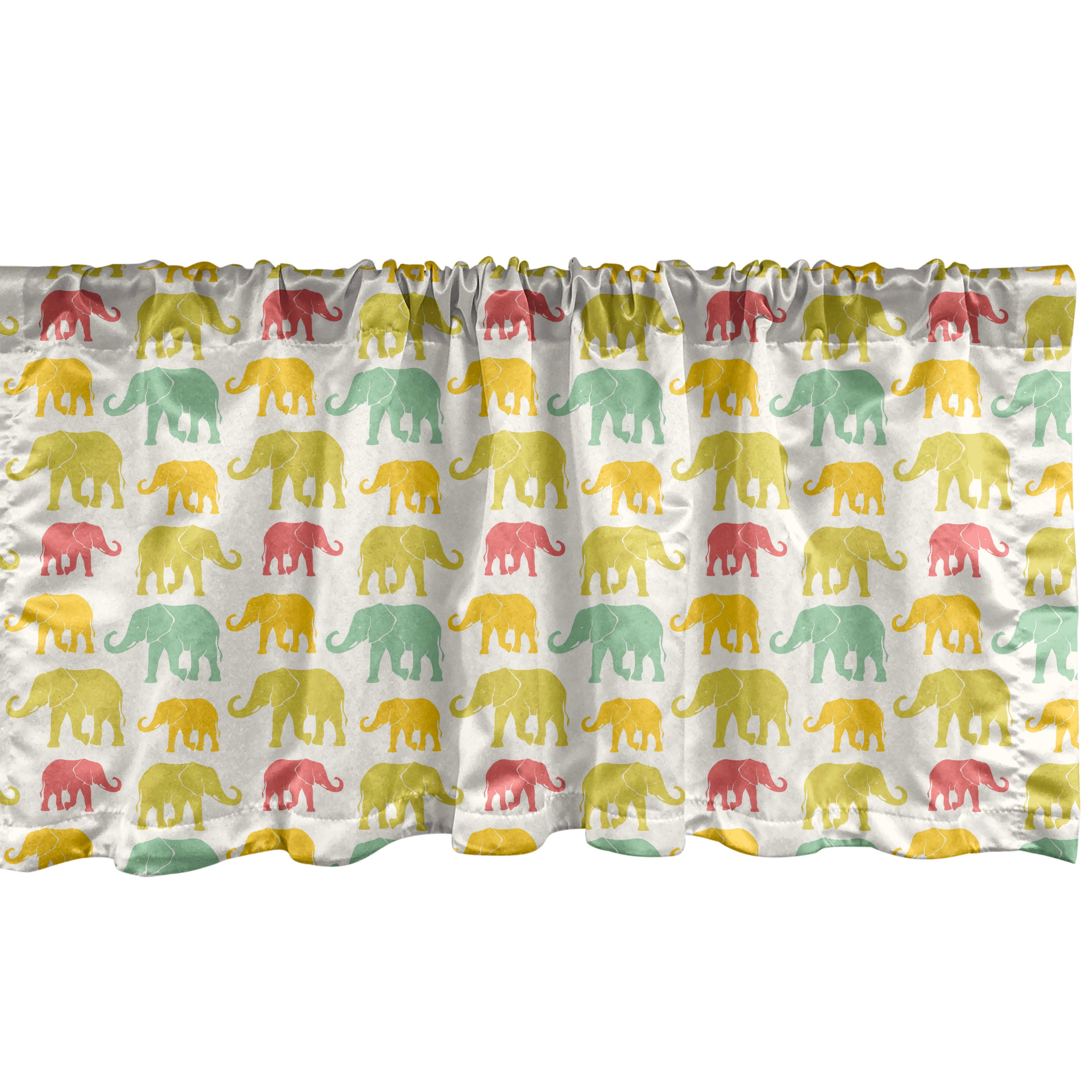 Ambesonne Animal Valance Pack of 2, Chunky Wild Jungle Animals, 54"X12 ...