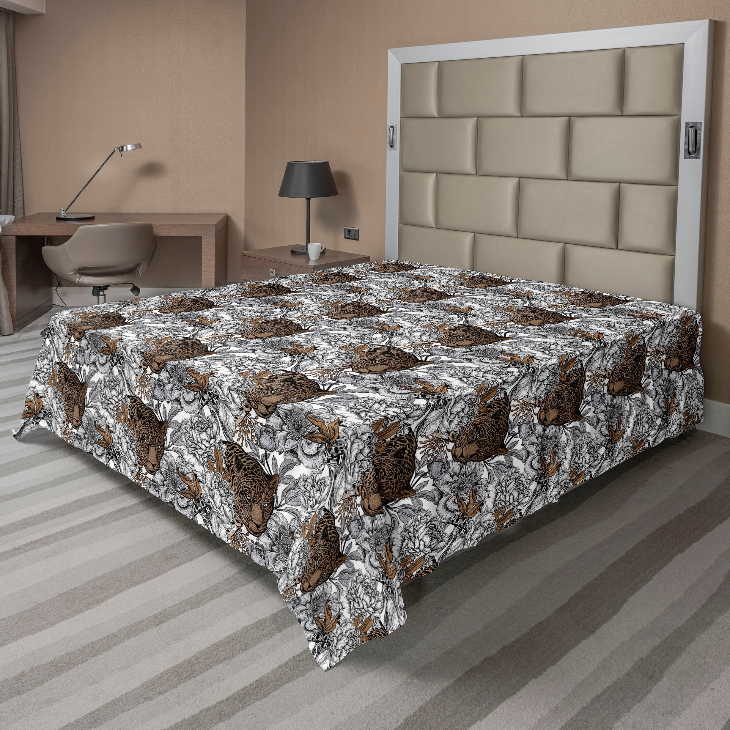 Ambesonne Animals Flat Bedding Sheet Soft Top Sheet, Wild Nature ...