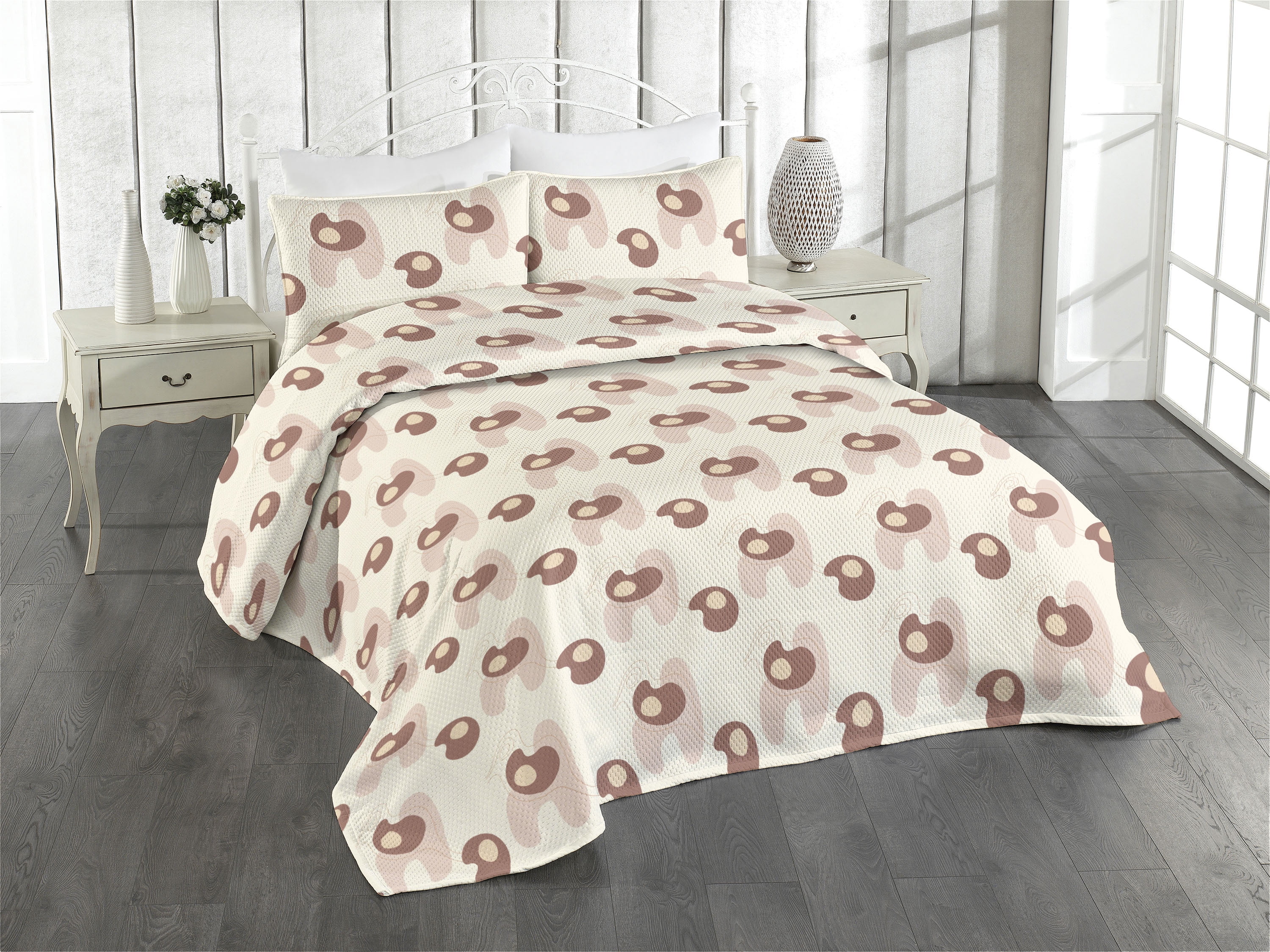 Ambesonne Animals Quilted Bedspread Set 3 Pcs, Modern Illustration ...