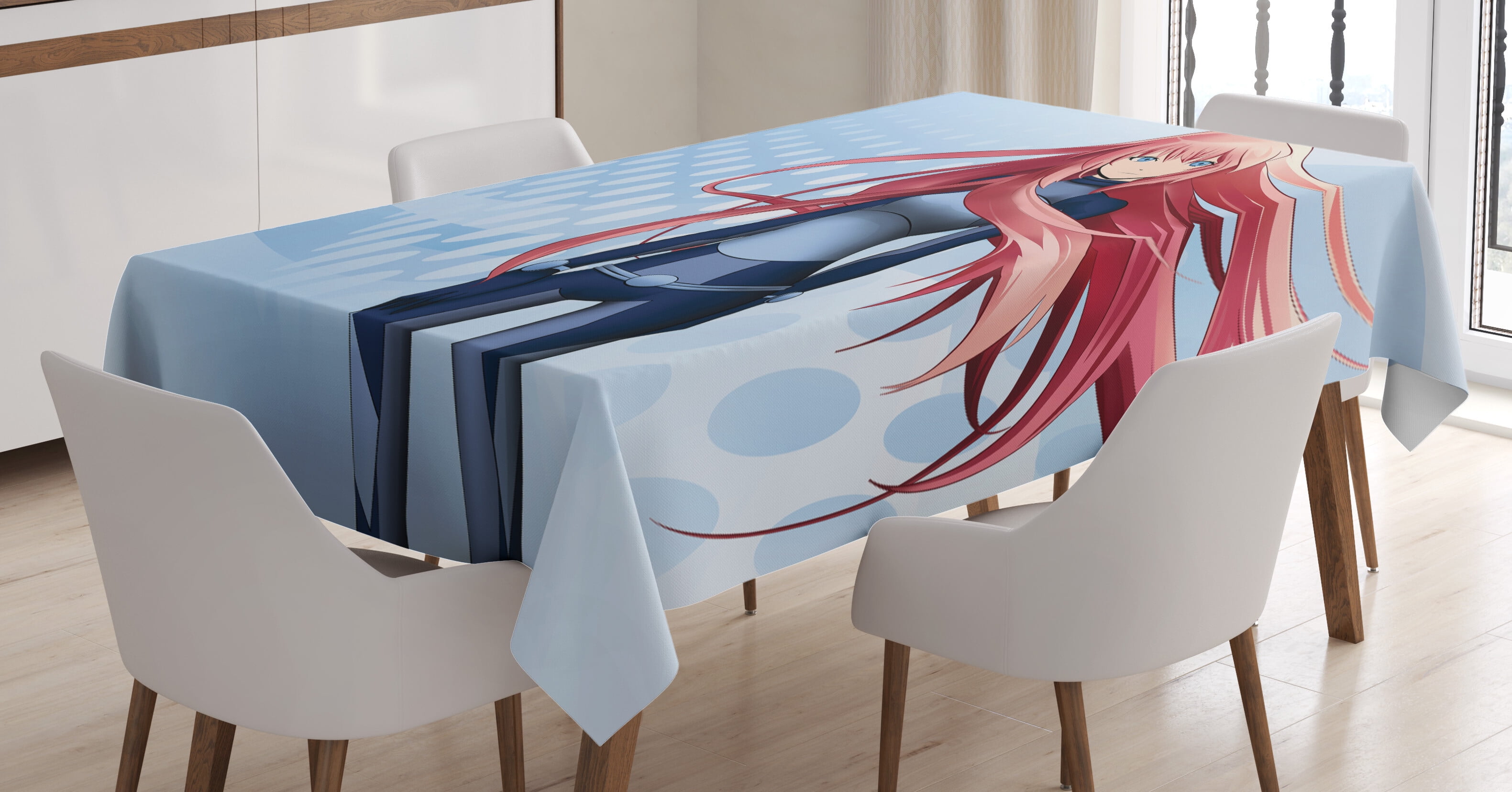 Ambesonne Anime Tablecloth Rectangular Table Cover, Digital Futuristic ...