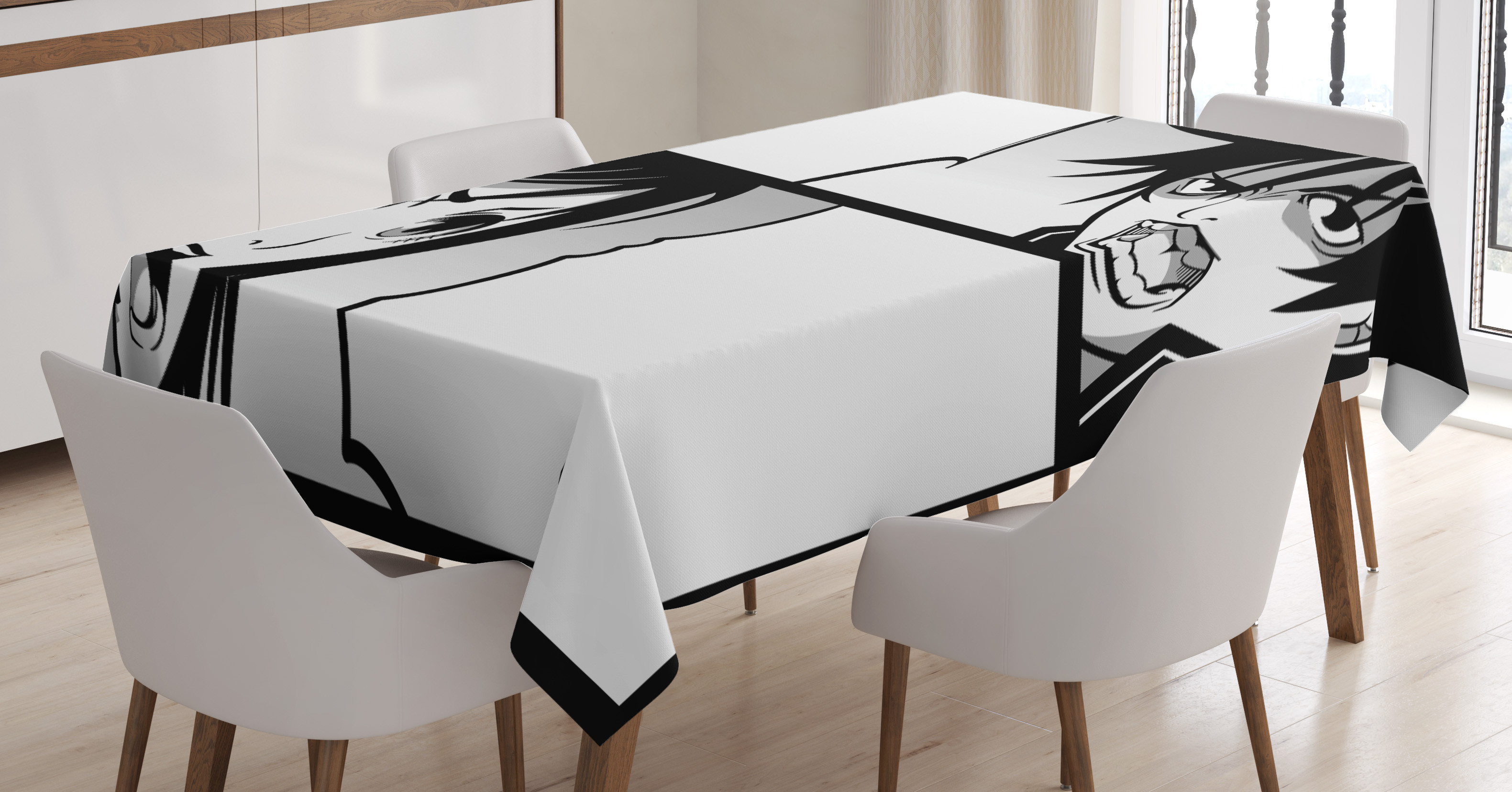 Ambesonne Anime Tablecloth Rectangular Table Cover, Japanese Cartoon ...