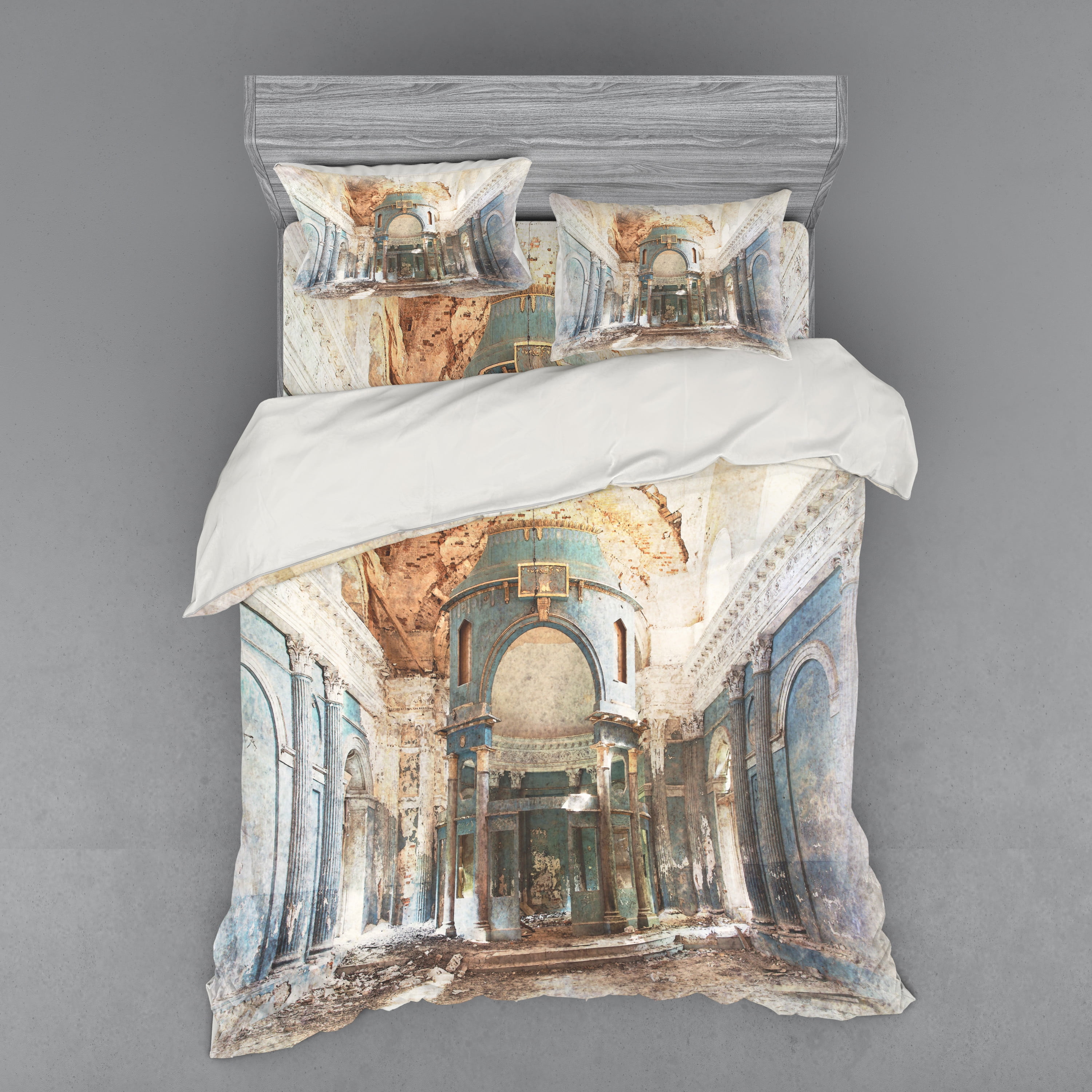 Ambesonne Antique Bedding Set 4 Pcs, Old Vintage, Queen, Petrol Blue ...