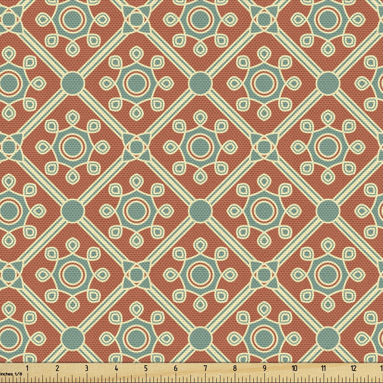 Ambesonne Antique Fabric by the Yard Upholstery, Swirled Petals, 2 ...
