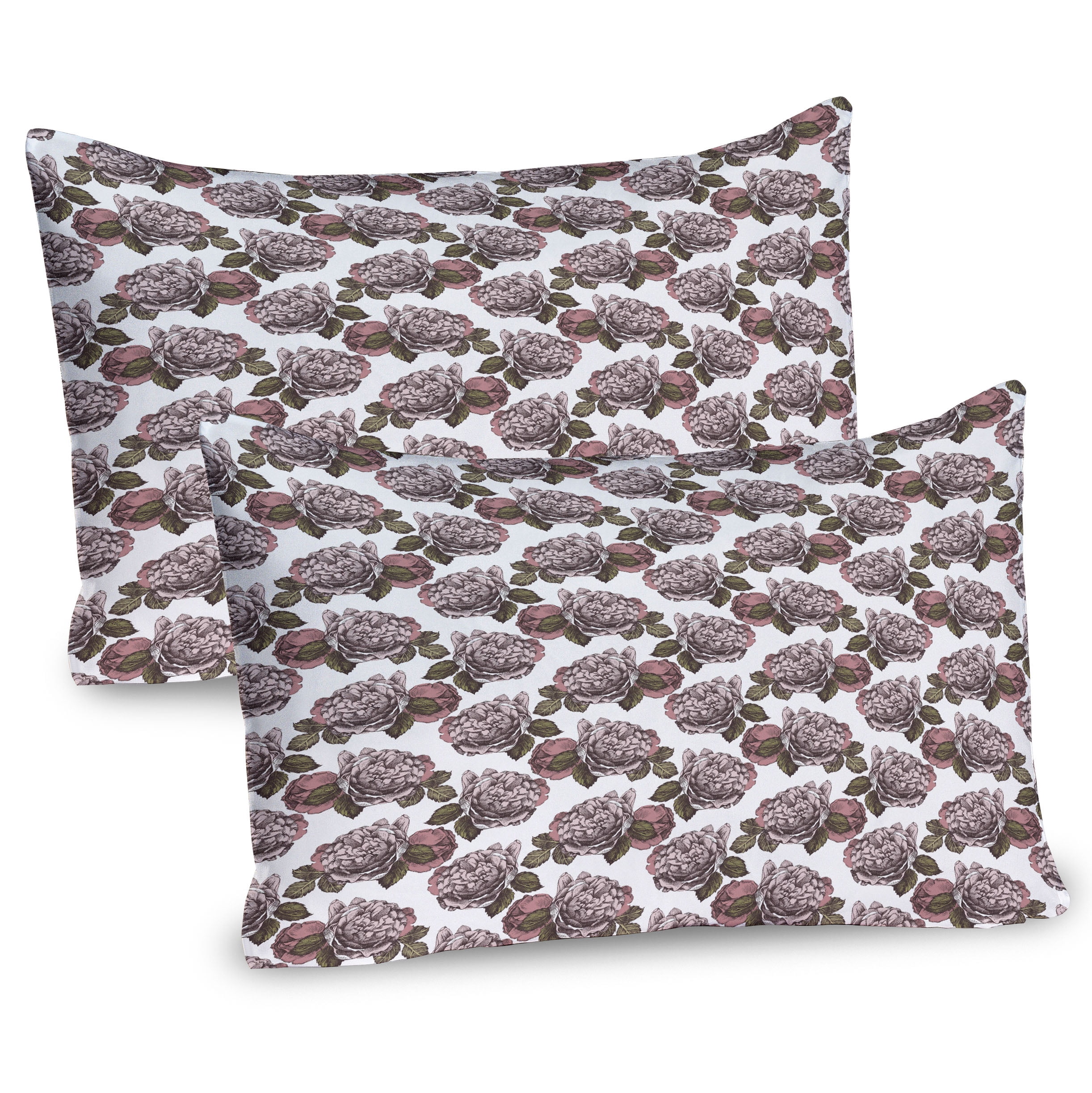 Ambesonne Antique Pillow Sham 2 Pack, Sketchy Drawn Vintage Roses, 30 ...