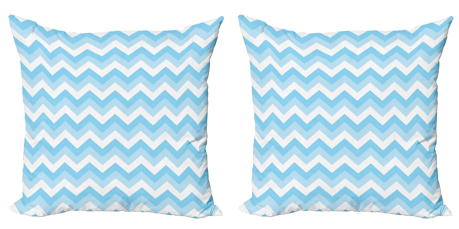 Ambesonne Antique Throw Pillow Cover 2 Pack, Sealife Aqua Zig Zag, 18", Pale Blue Pale Blue ...