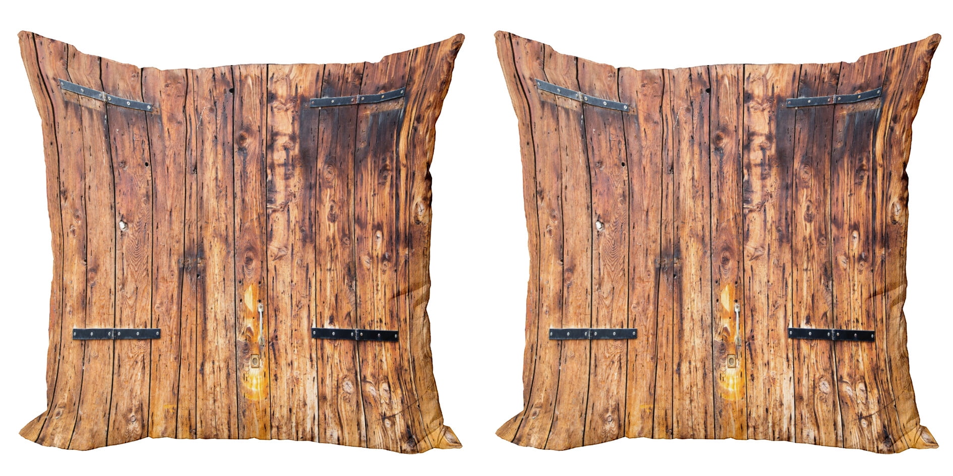 Ambesonne Antique Throw Pillow Cover 2 Pack, Timber Planks in Pale ...