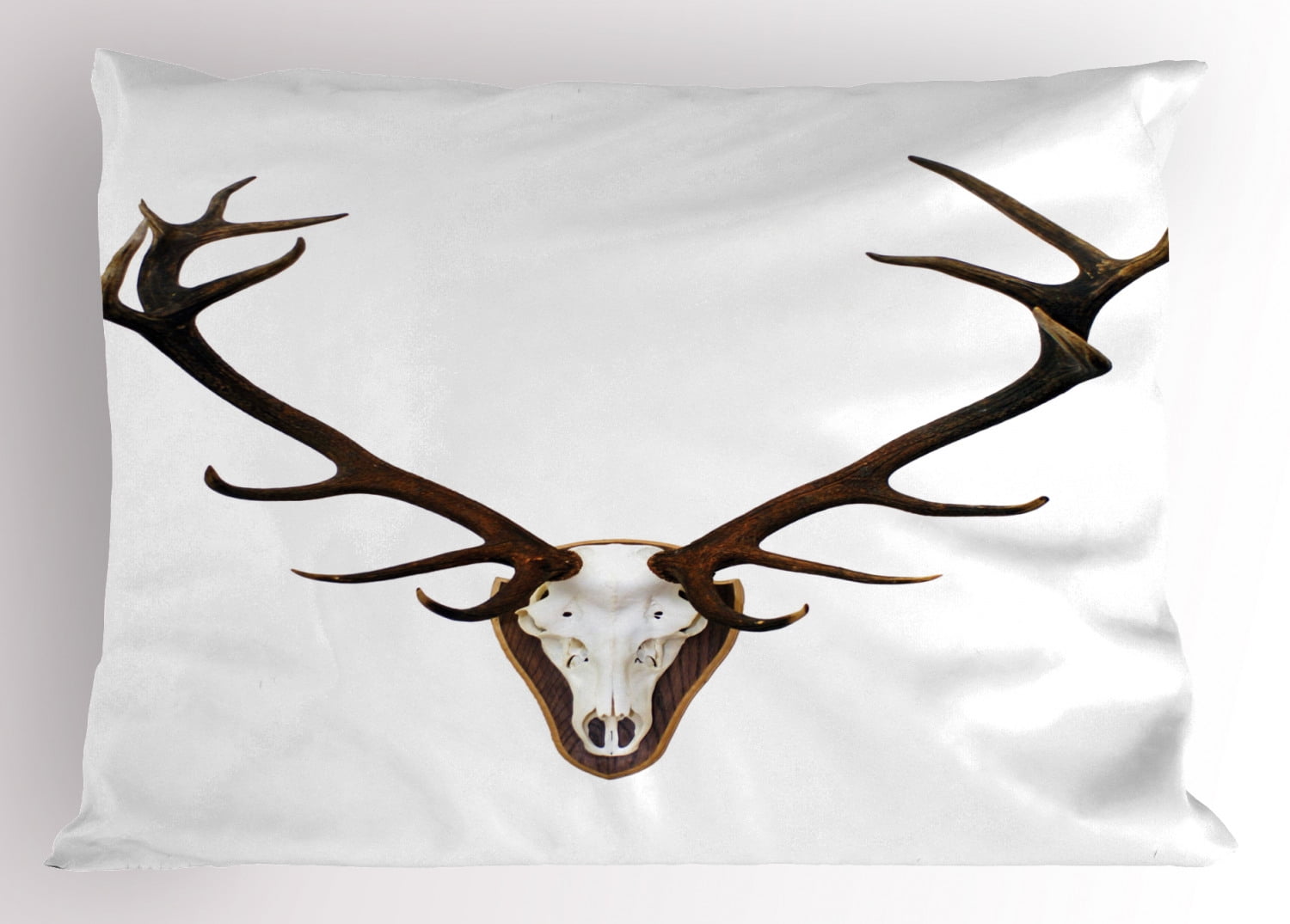 Ambesonne Antlers Pillow Sham, Deer Stag Bones Mounted, 26" X 20 ...