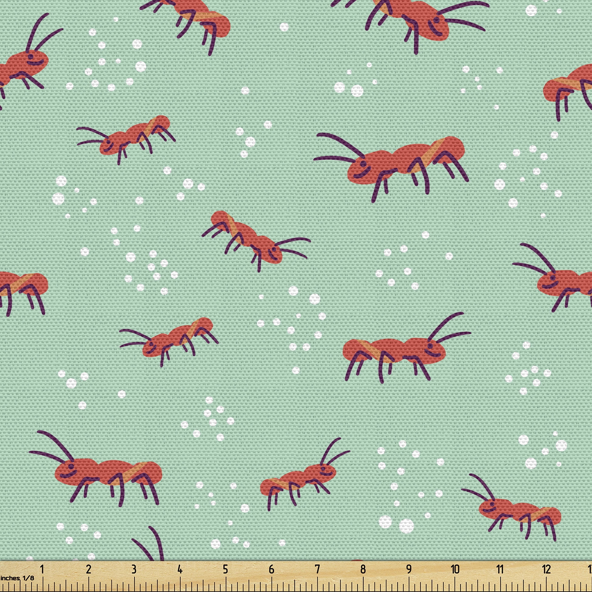 Ambesonne Ants Fabric by the Yard Upholstery, Small Animals with ...