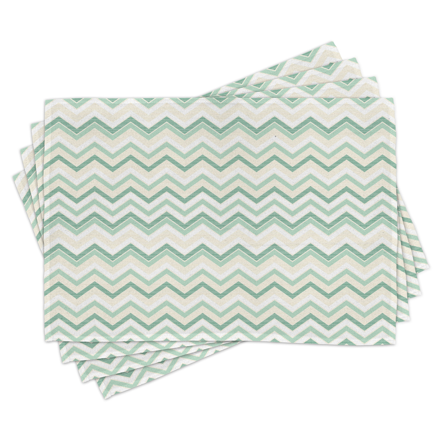 Ambesonne Aqua Place Mats Set of 4, Blurry Abstract Zig Zag, Standard ...