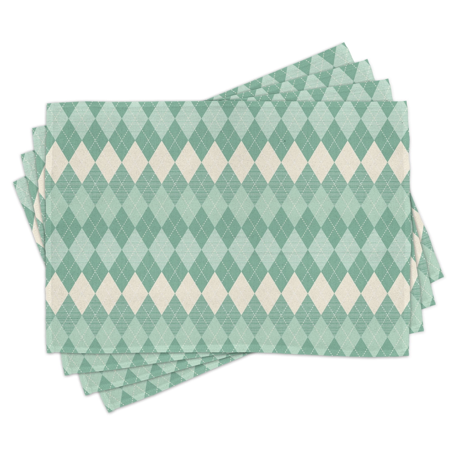 Ambesonne Aqua Place Mats Set of 4, Triangle Shapes Abstract, Standard ...