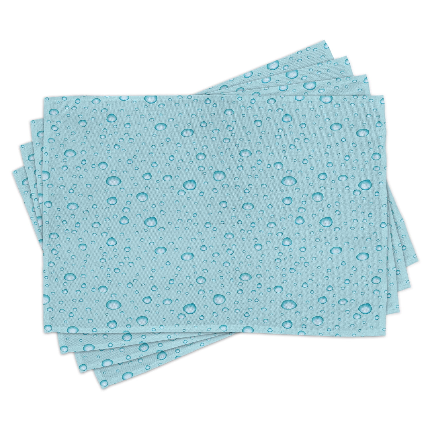 Ambesonne Aqua Place Mats Set of 4, Water Drops Oceanic Naval, Standard ...