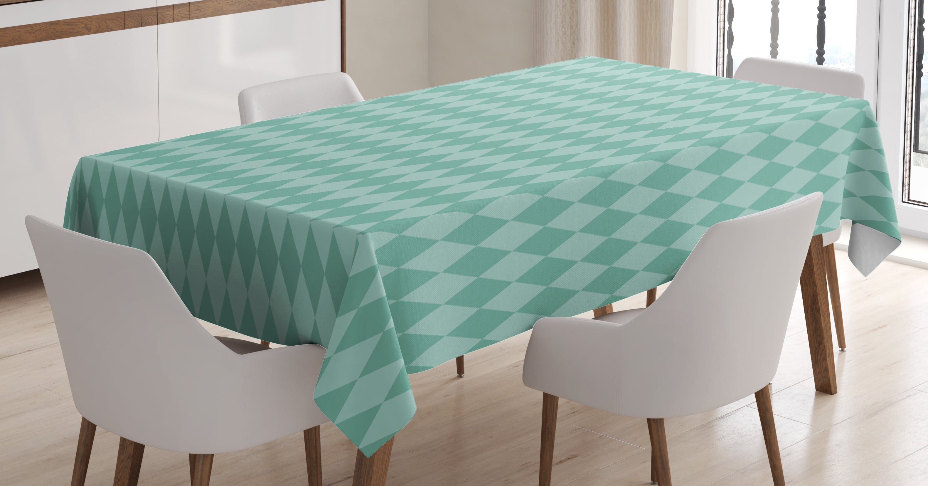 Ambesonne Aqua Tablecloth Rectangular Table Cover, Rectangular ...