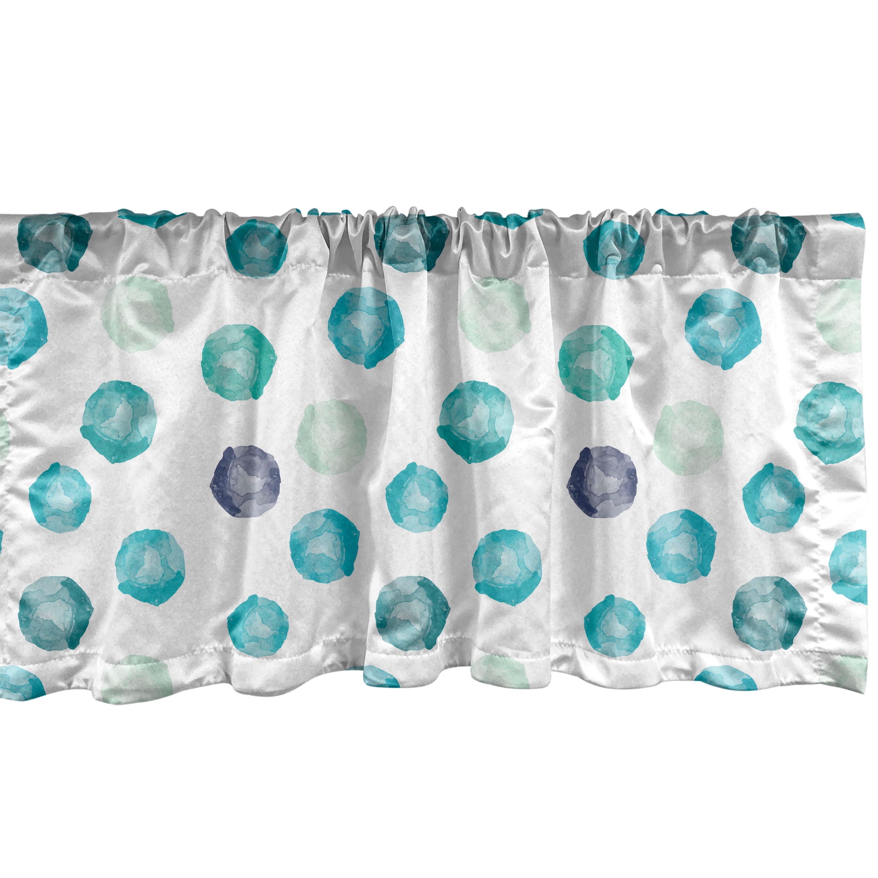 Ambesonne Aqua Window Valance, Round Shapes Pastel Colors, 54" X 18 ...