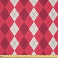Ambesonne Argyle Fabric by the Yard Microfiber, Rhombuses and Crossing ...