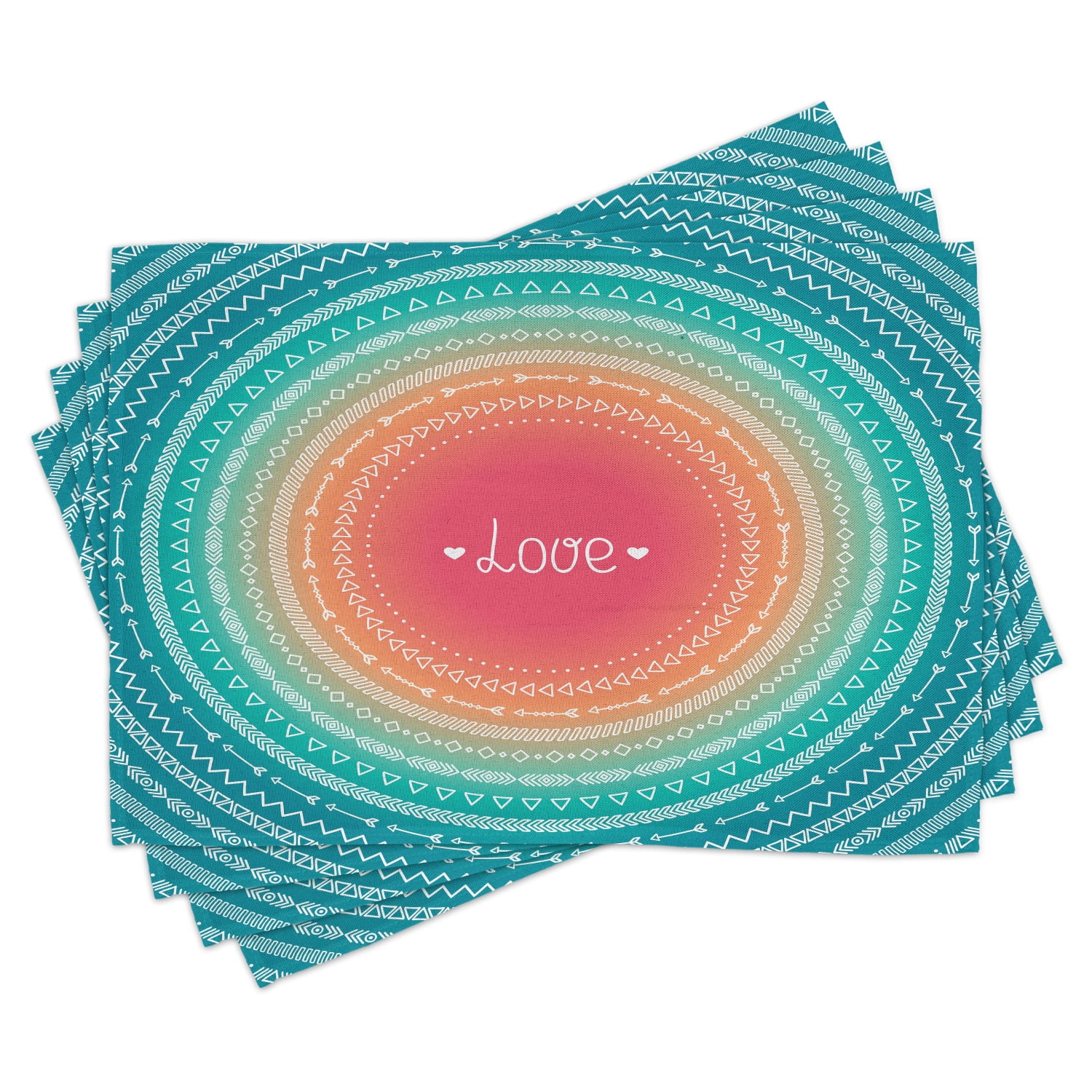 Ambesonne Arrow Place Mats Set of 4, Line Border Pattern, Standard Size ...