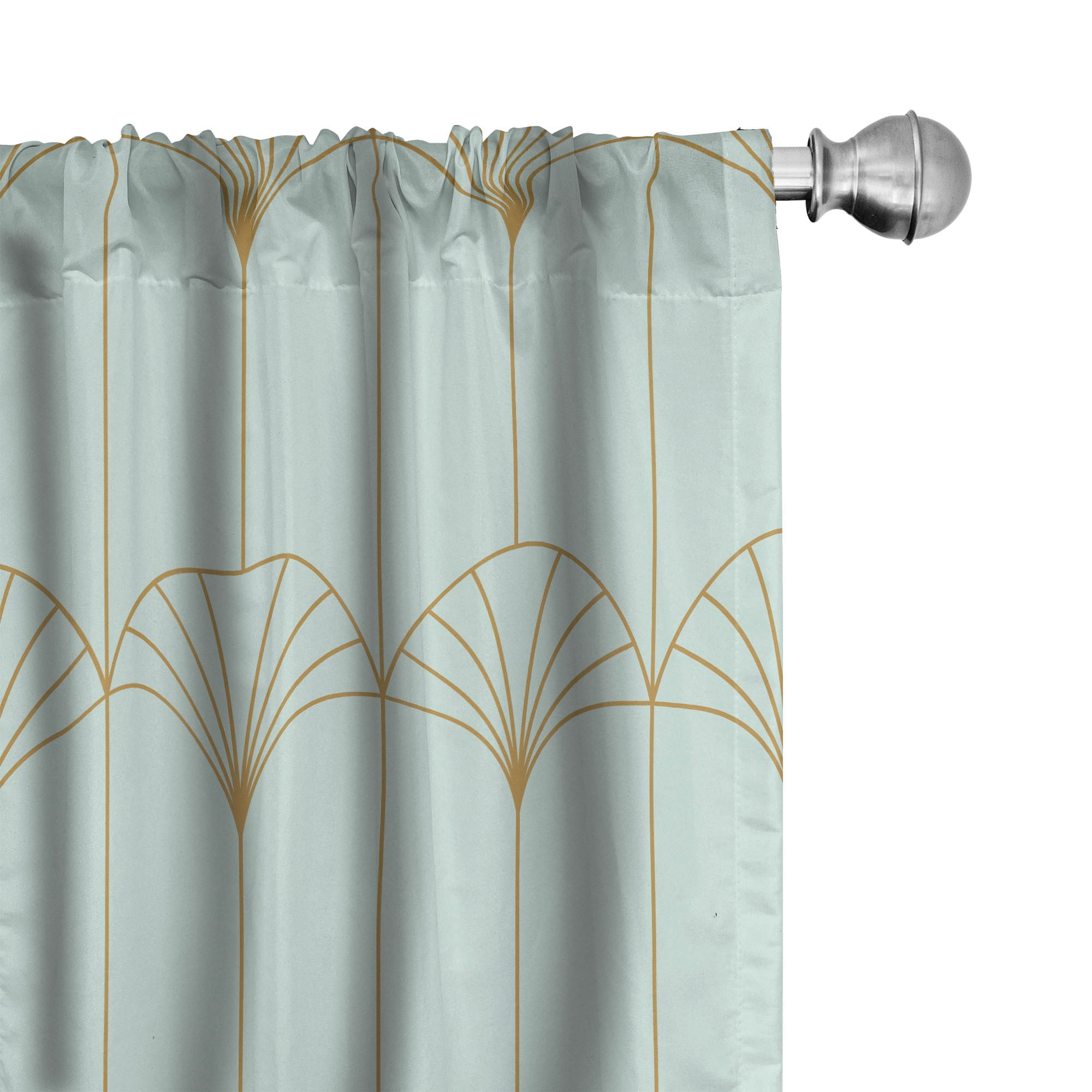 Ambesonne Art Deco Curtains, Mint Simple Vintage Motif, Pair of 28"x63 ...