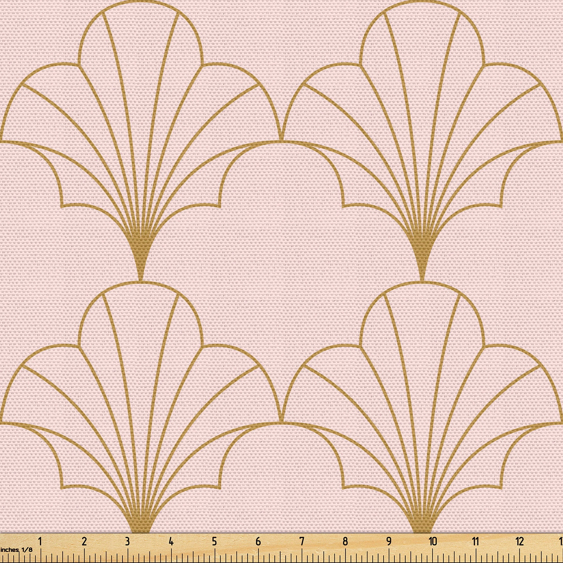 Ambesonne Art Deco Fabric by the Yard Upholstery, Blush Vintage Line ...