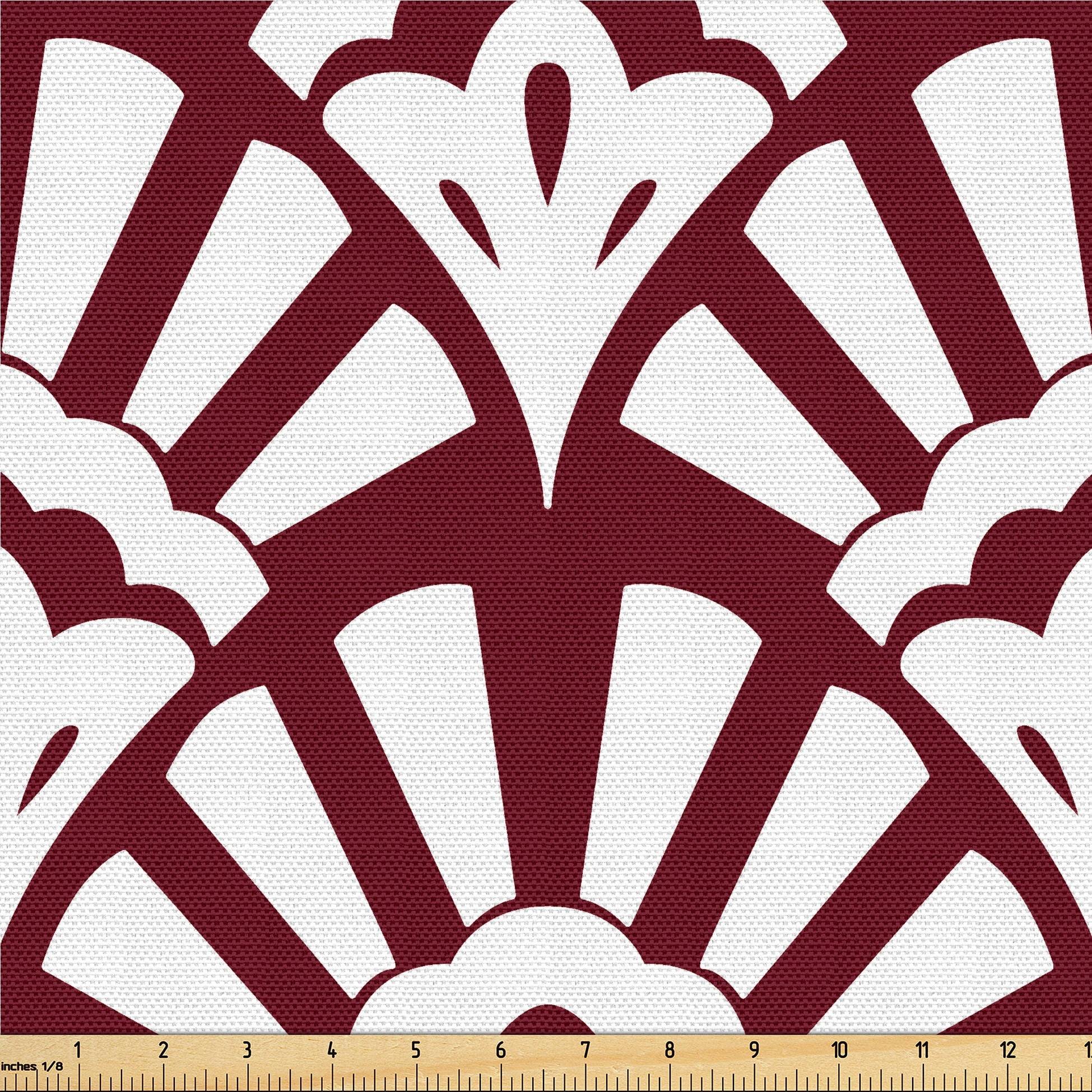 Ambesonne Art Deco Fabric by the Yard Upholstery, Lady Fan Motif ...