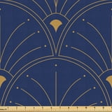 Ambesonne Art Deco Fabric by the Yard Upholstery, Navy Blue Classic ...