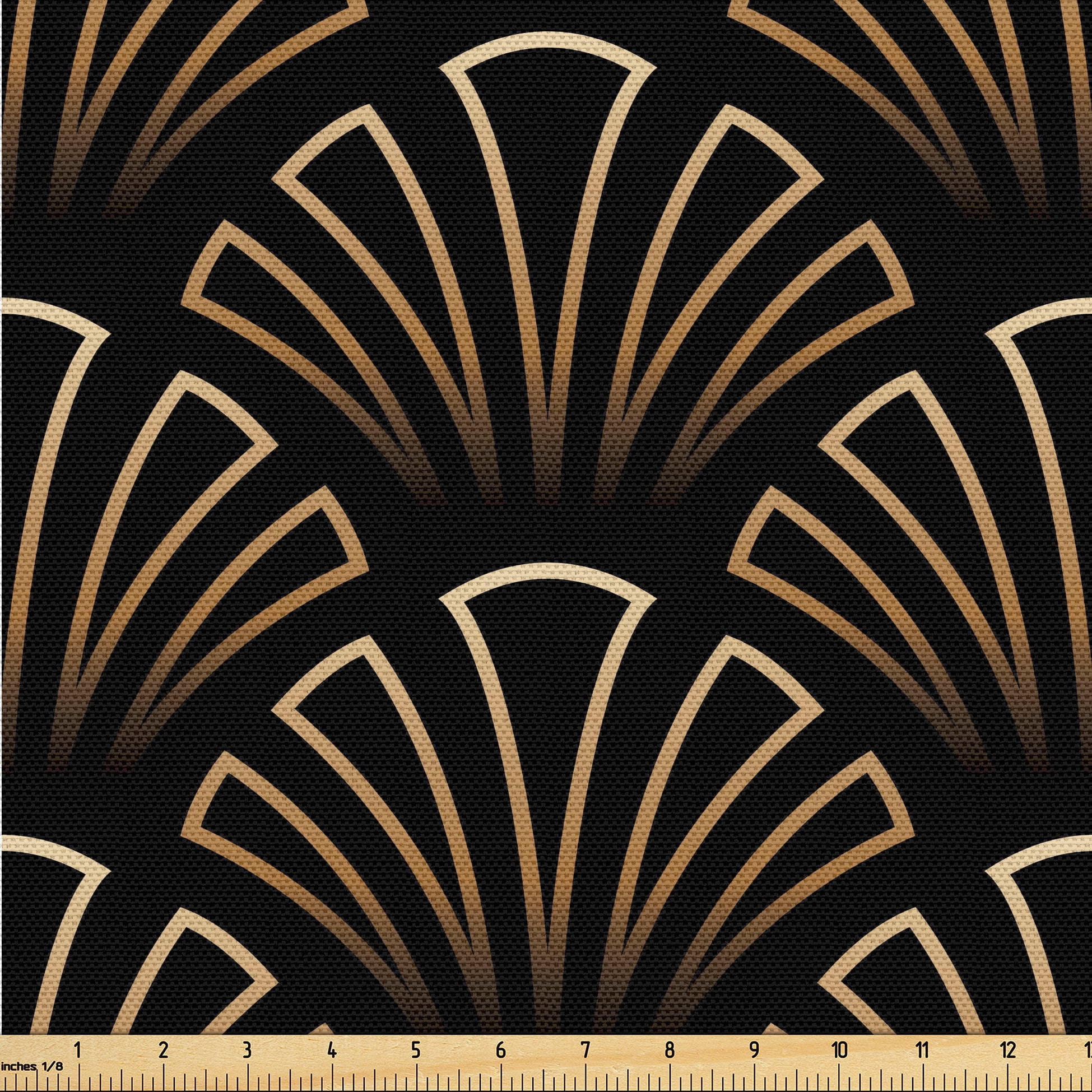 Ambesonne Art Deco Fabric by the Yard, Shell Shapes Geometric Art, 10 ...